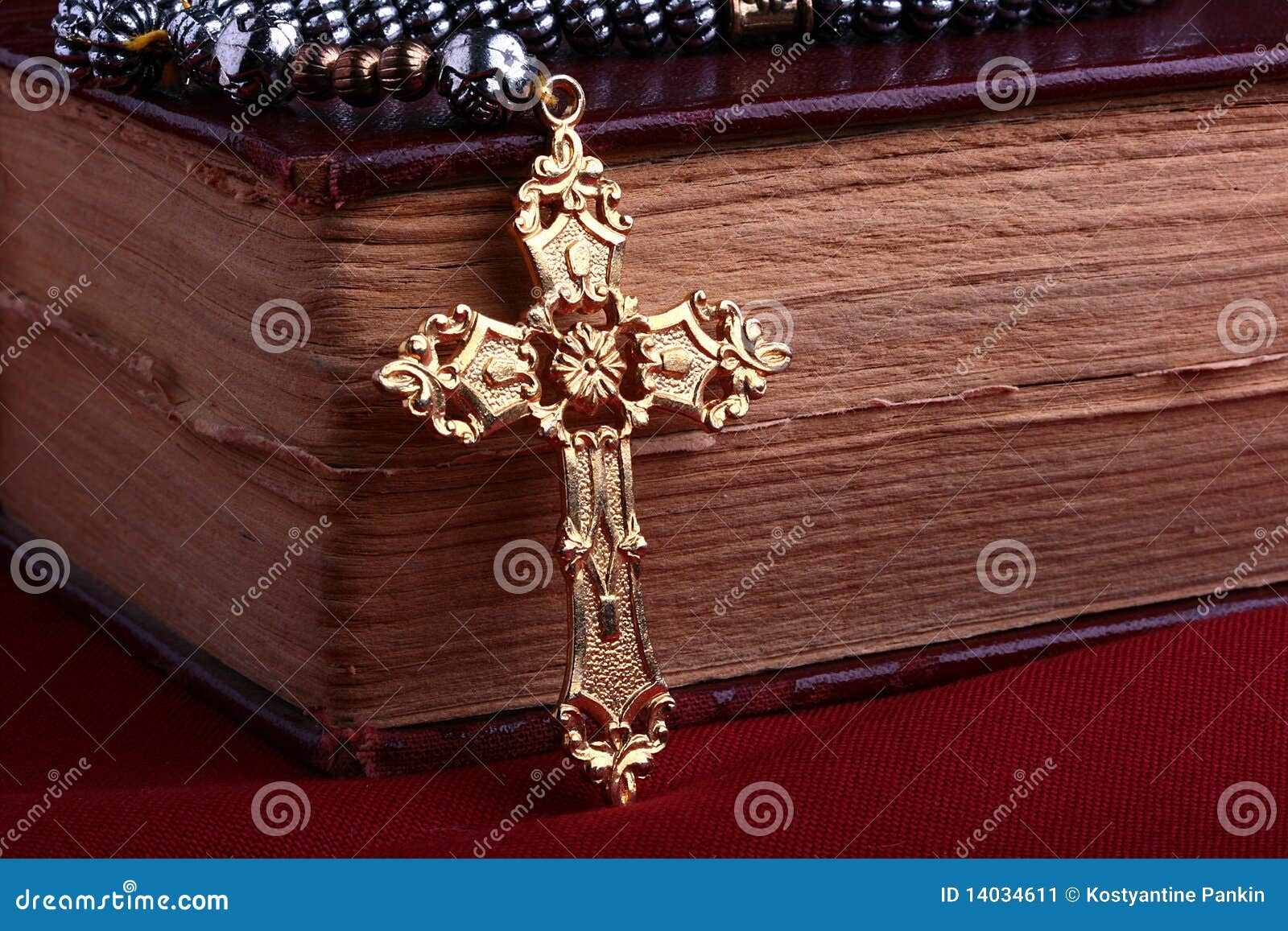 Cross with chain stock image. Image of book, catholic - 14034611