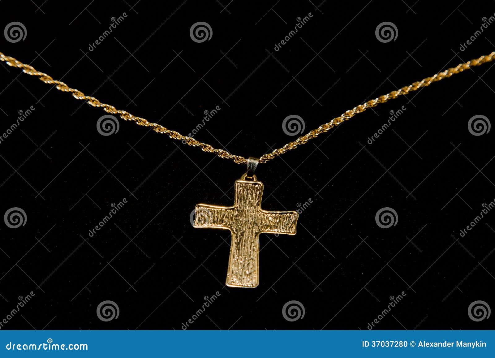 Cross on a Chain on a Black Background Stock Photo - Image of praying ...