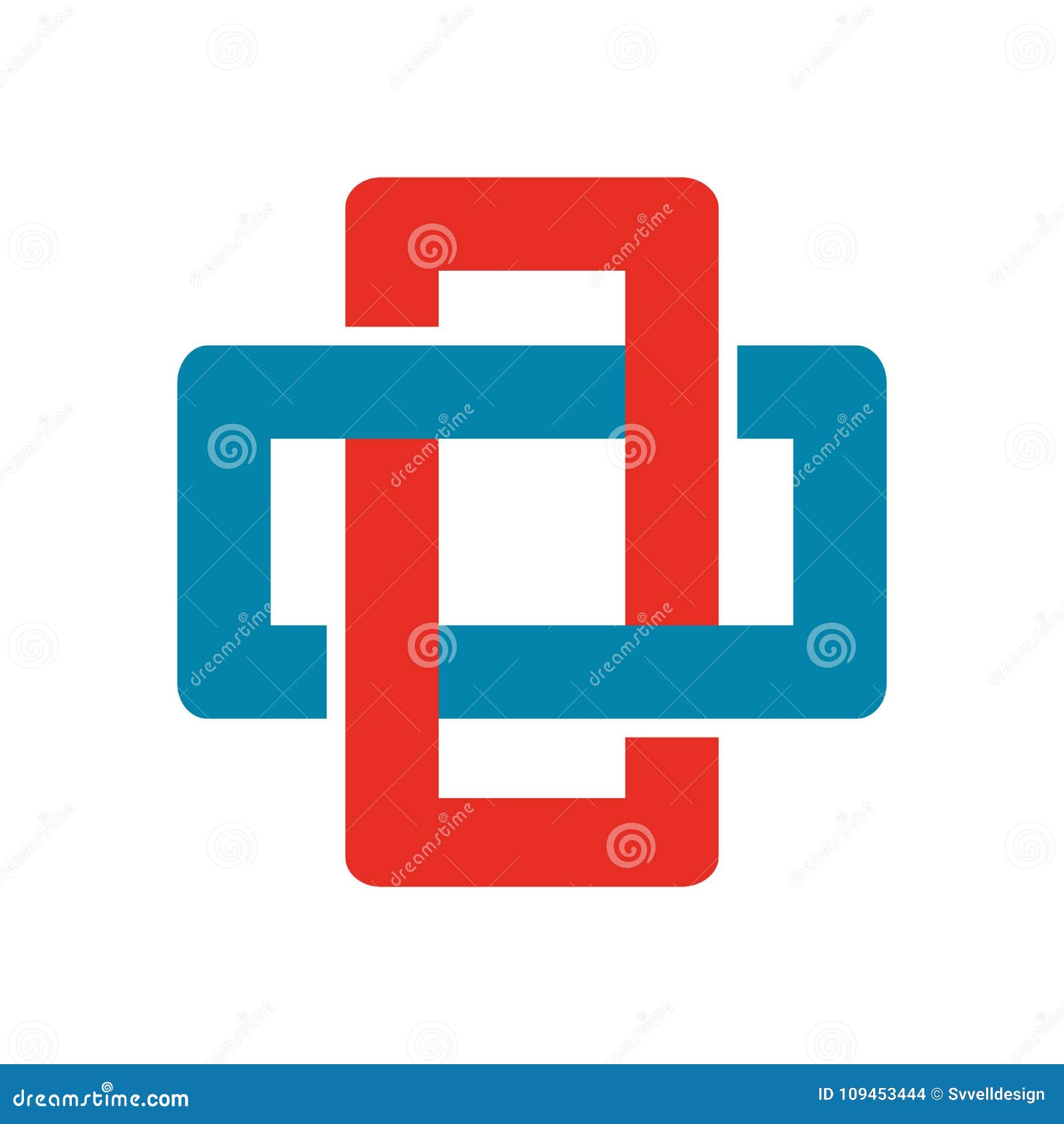 Cross Chain Box Abstract Symbol Stock Vector - Illustration of business ...