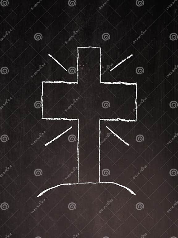Cross on a chalkboard stock photo. Image of chalk, belief - 69088794