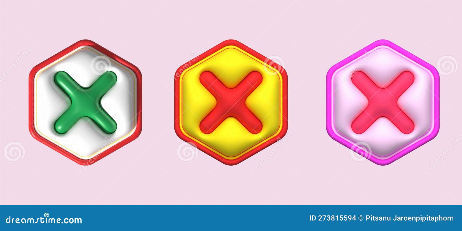 Cross Check Mark Icon Button and No or Wrong Symbol on Reject Cancel ...