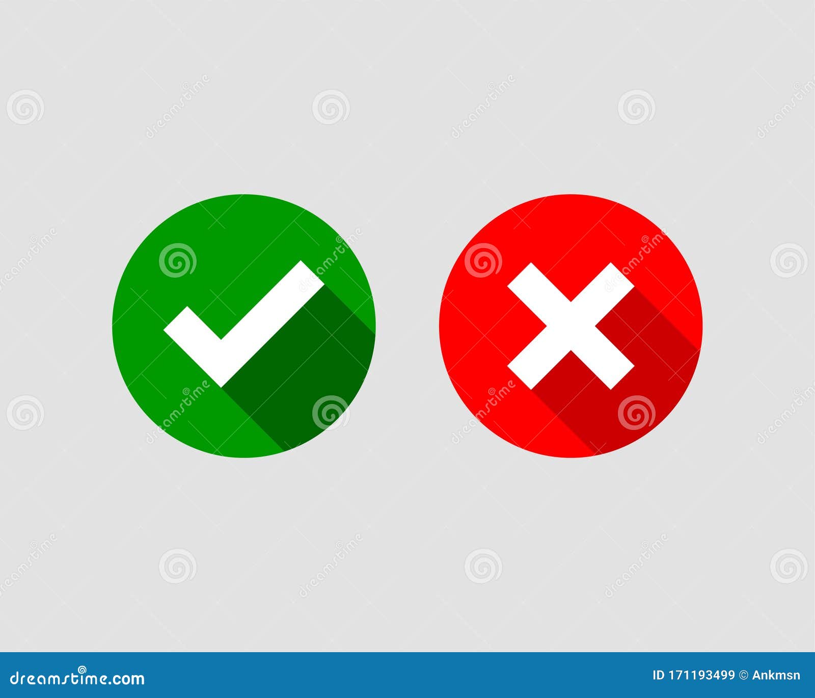 Cross and Check Mark Icon Vector Symbol Set Stock Vector - Illustration ...