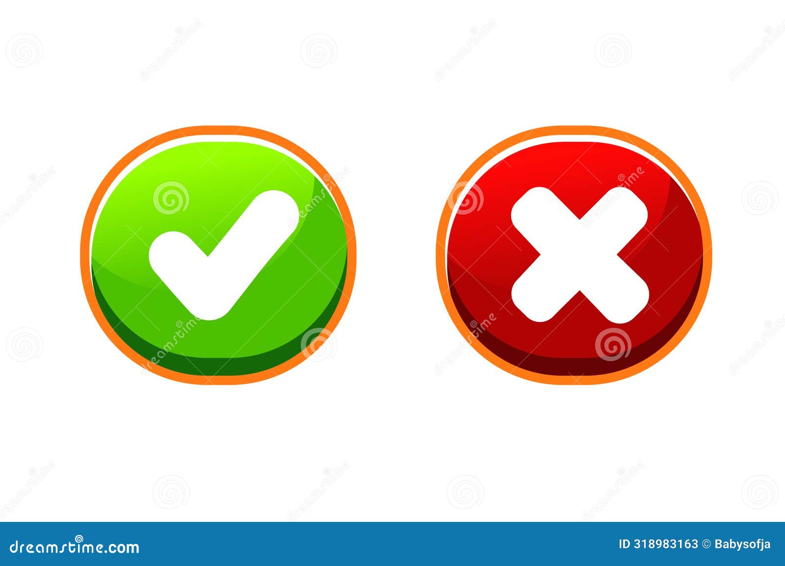 Cross Check Mark Icons, Flat Round Buttons. Stock Vector - Illustration ... Cross Check Mark Icons, Flat Round Buttons. Stock Vector - Illustration ...