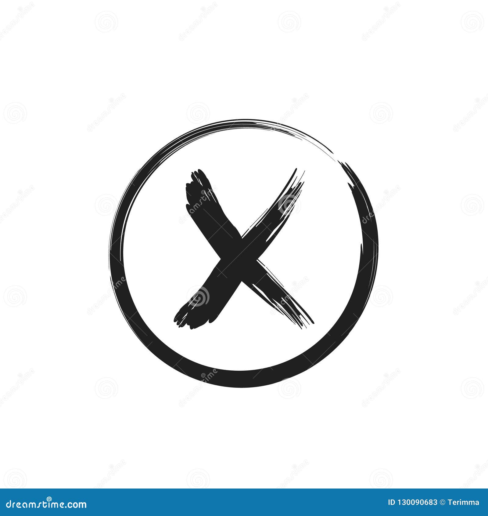 Cross Check Mark in Roundd Frame Stock Vector - Illustration of vector ...