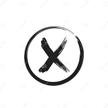 Cross Check Mark in Roundd Frame Stock Vector - Illustration of vector ...