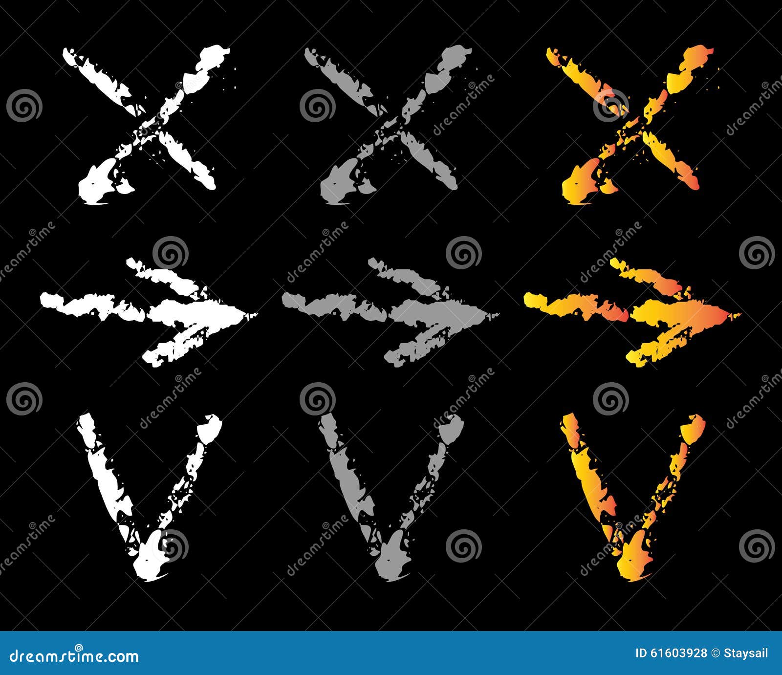 Cross, checkmark and arrow stock vector. Illustration of arrow - 61603928