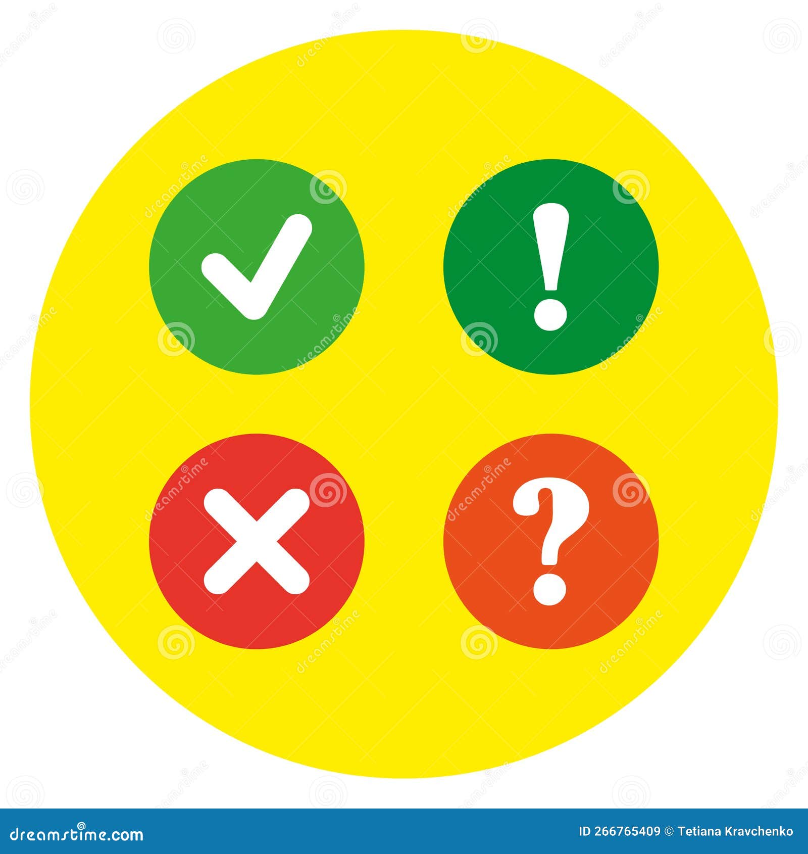 Cross Checkmark. Exclamation Question Marks. Vector Illustration Stock ...