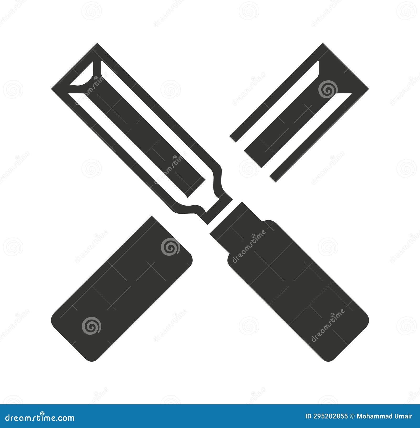 Cross Chisel Glyph Icon. Silhouette Symbol. Stock Vector - Illustration ...