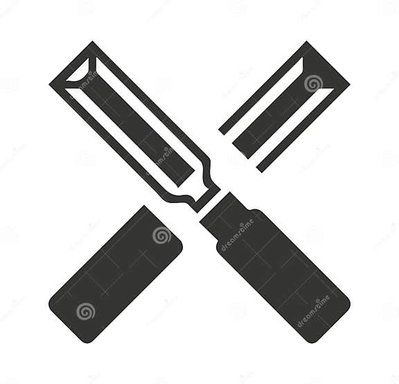Cross Chisel Glyph Icon. Silhouette Symbol. Stock Vector - Illustration ...