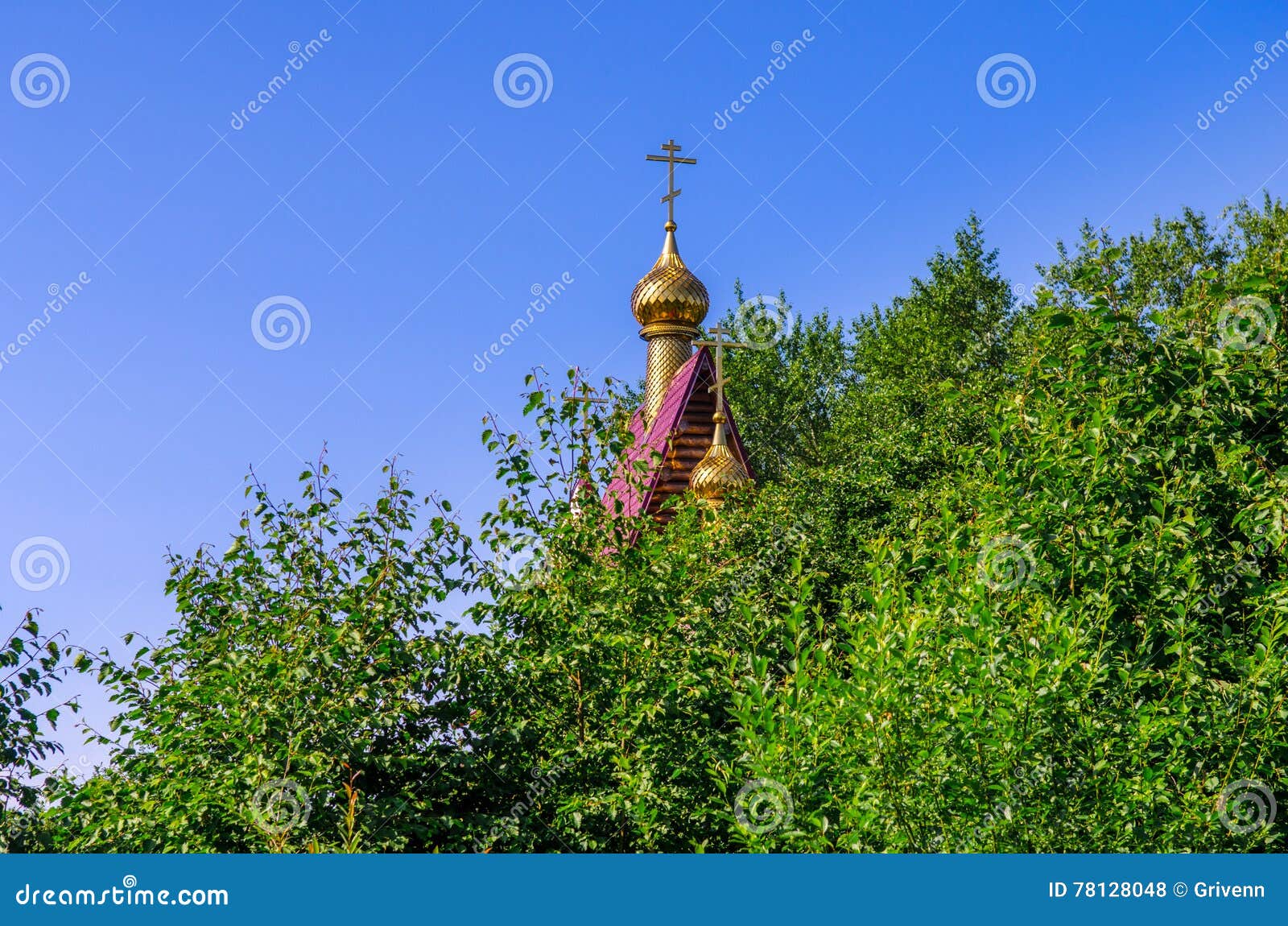 Cross of Christ Behind Trees Stock Photo - Image of tradition, orthodox ...