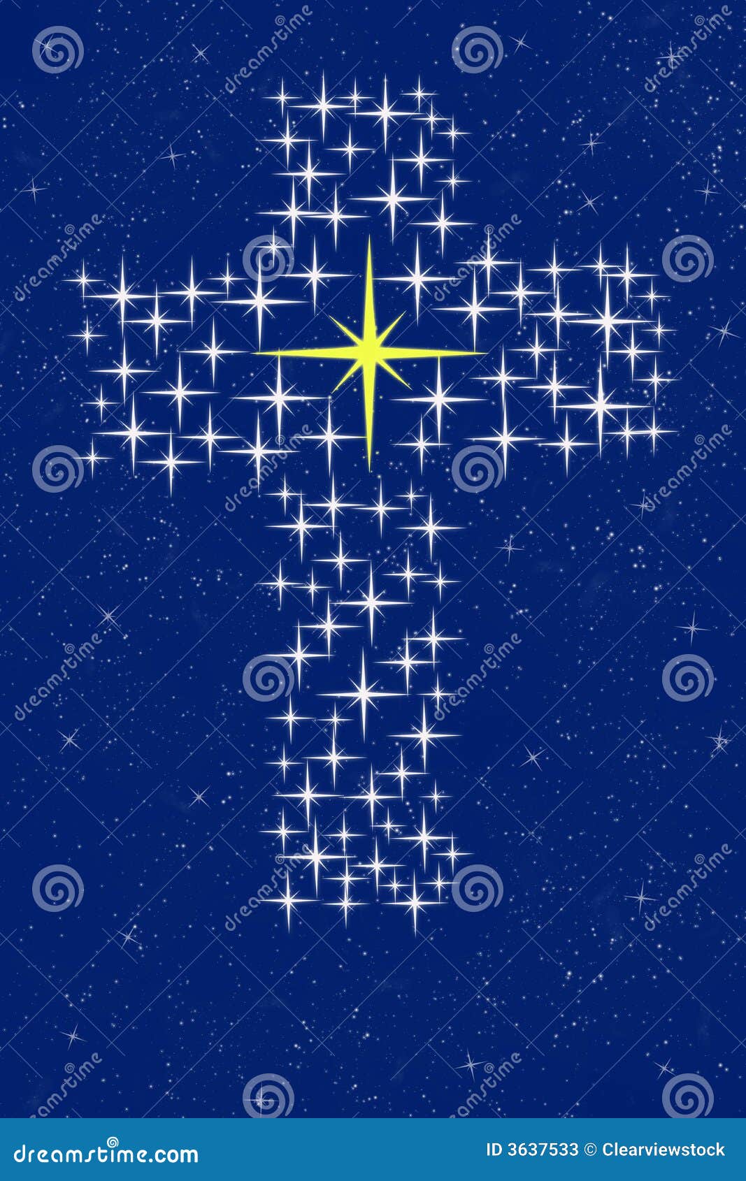 Cross of christ in stars stock illustration. Illustration of crucifix ...
