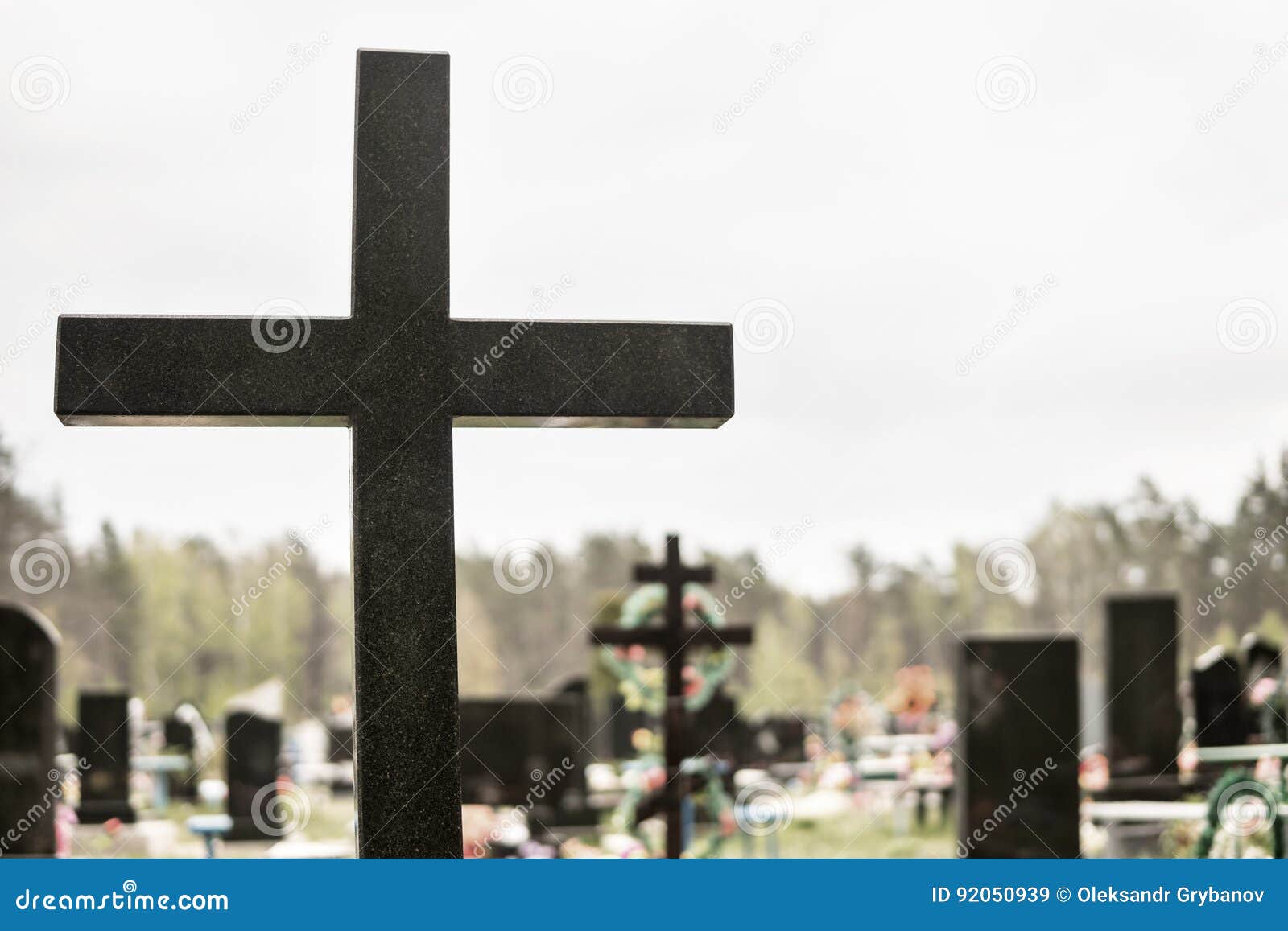 Cross in the Christian Cemetery Stock Image - Image of fallen, marble ...
