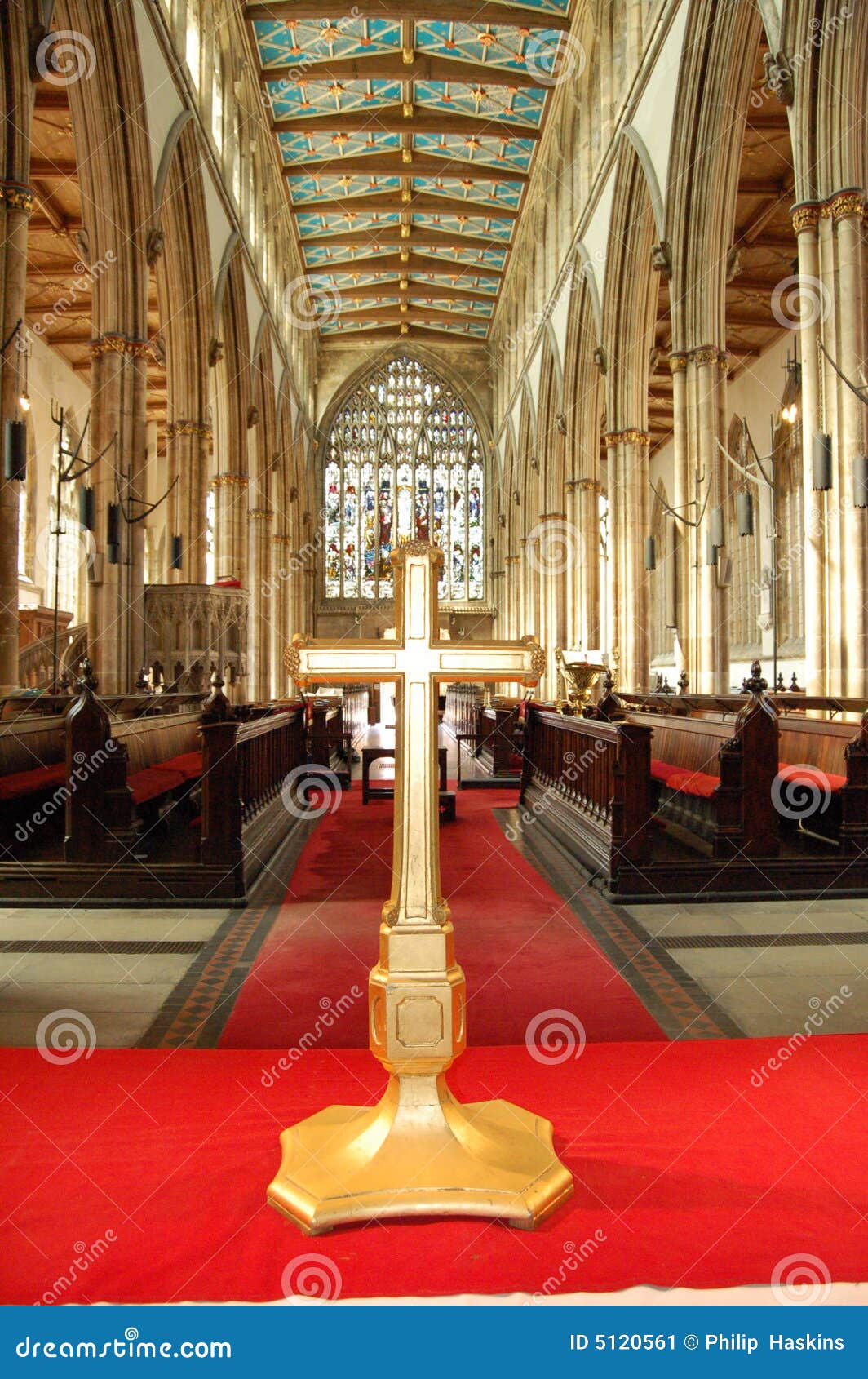 Cross in Church stock image. Image of cathedral, centre - 5120561