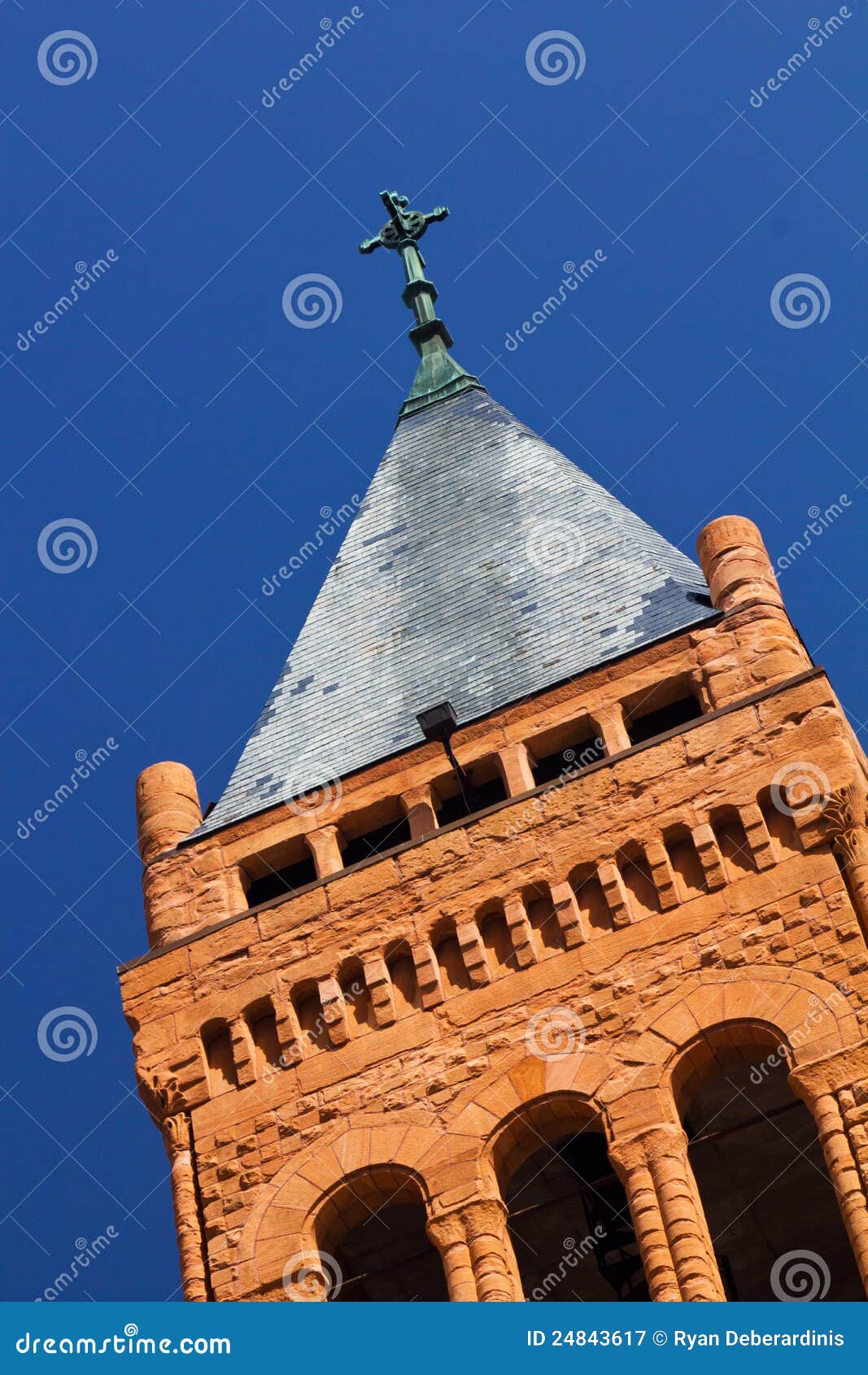 Cross on Church Steeple stock image. Image of episcopal - 24843617