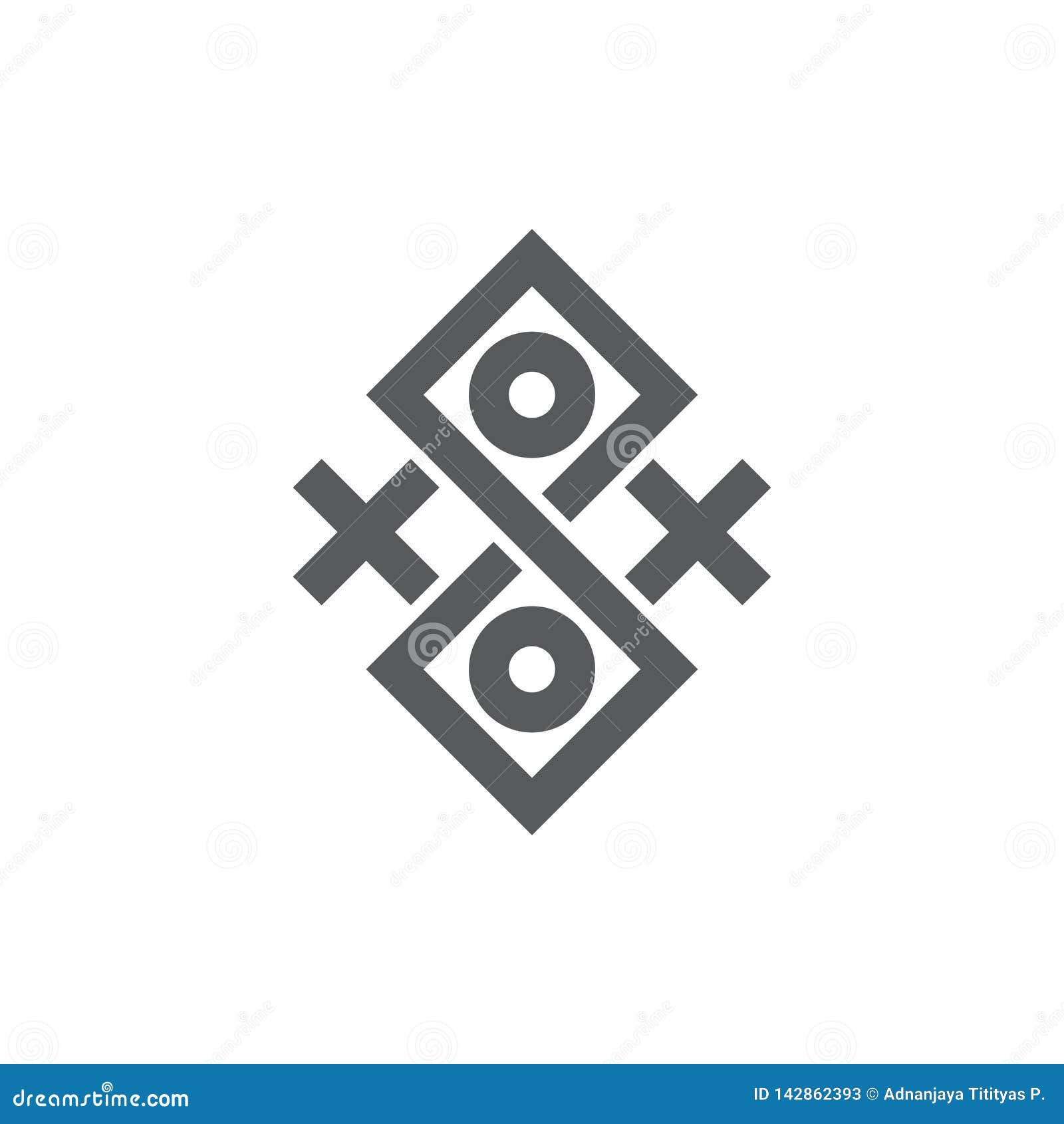 Cross Circle Game Square Geometric Line Art Logo Stock Vector ...