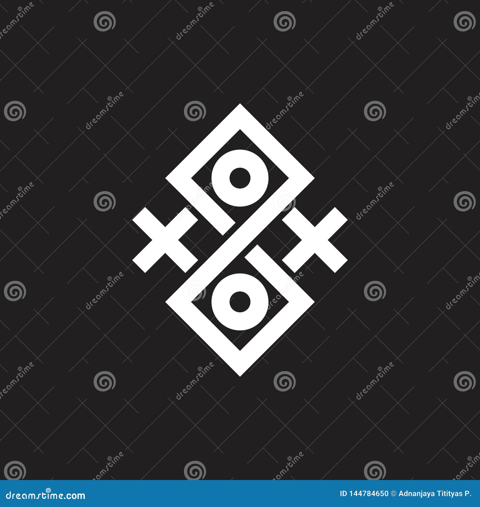 Cross Circle Game Square Geometric Line Art Logo Stock Vector ...