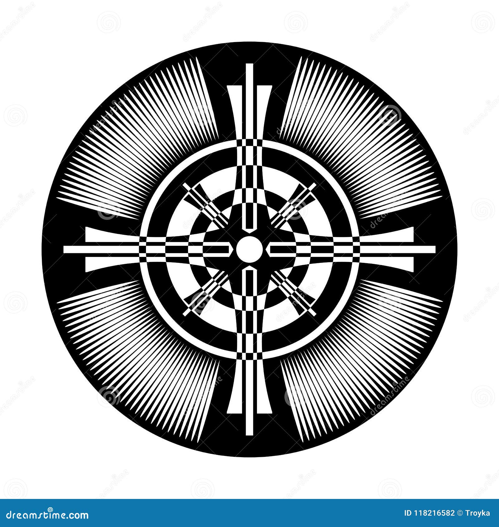 Cross in Circle Shape. Abstract Design Element Stock Vector ...