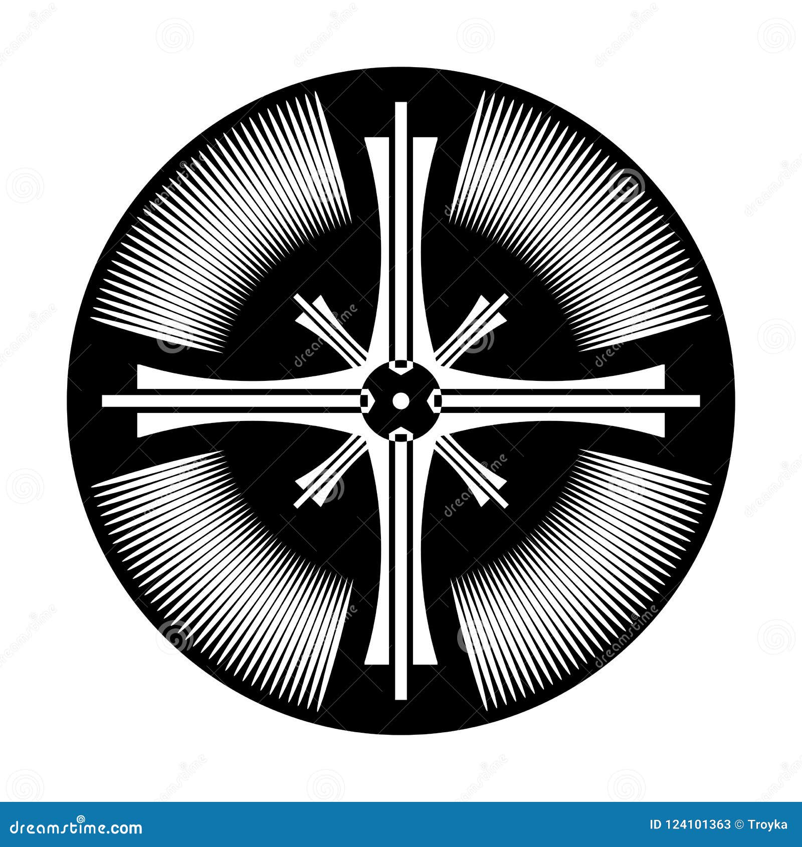 Cross in Circle Shape. Abstract Design Element Stock Vector ...