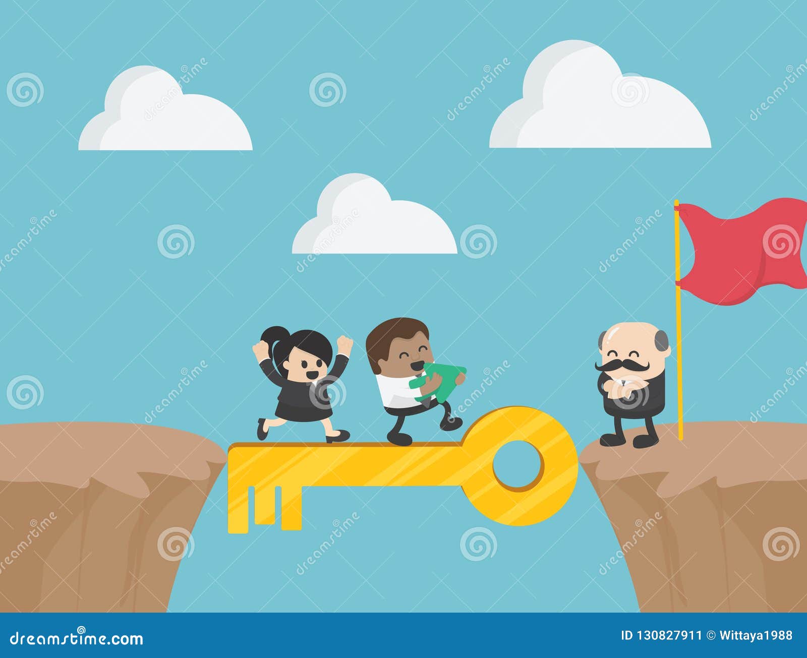 Cross the Cliff Helping Teamwork Stock Vector - Illustration of concept ...