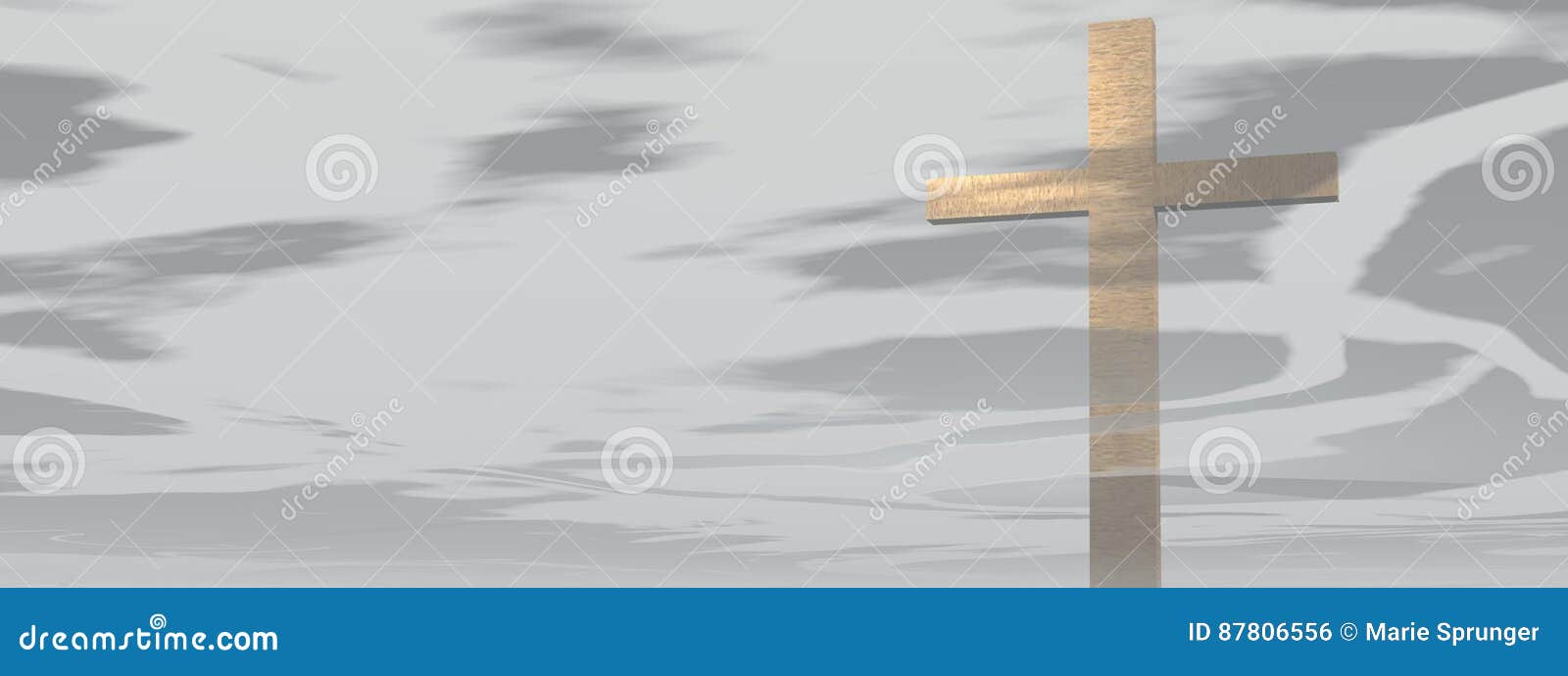 Cross on Clouds Background - 3d Render Stock Illustration ...