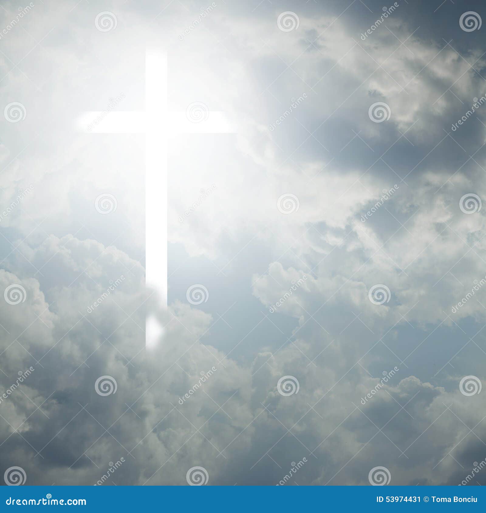 Cross and Clouds stock image. Image of landscape, jesus - 53974431