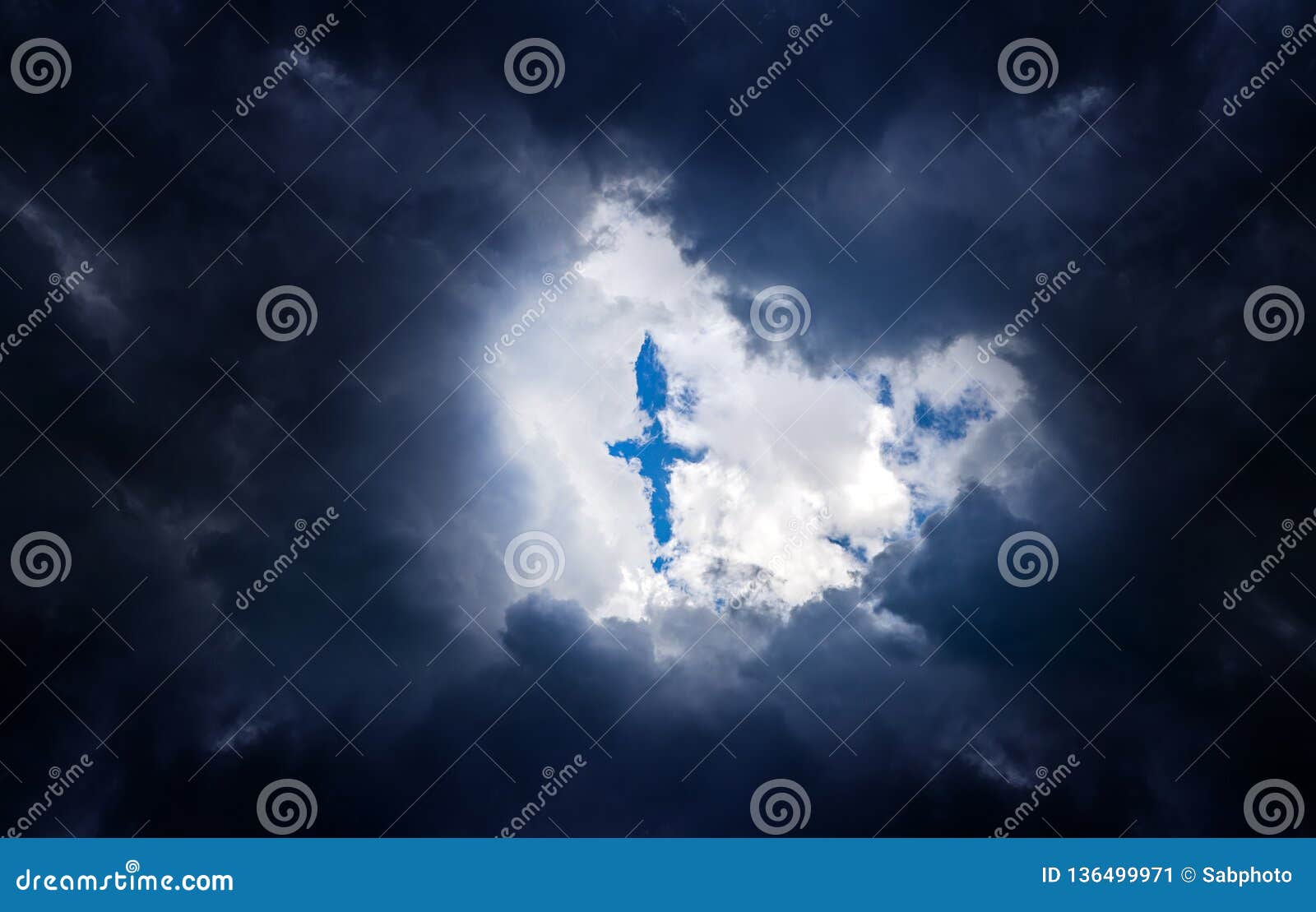 Cross in the Clouds stock image. Image of cloudscape - 136499971
