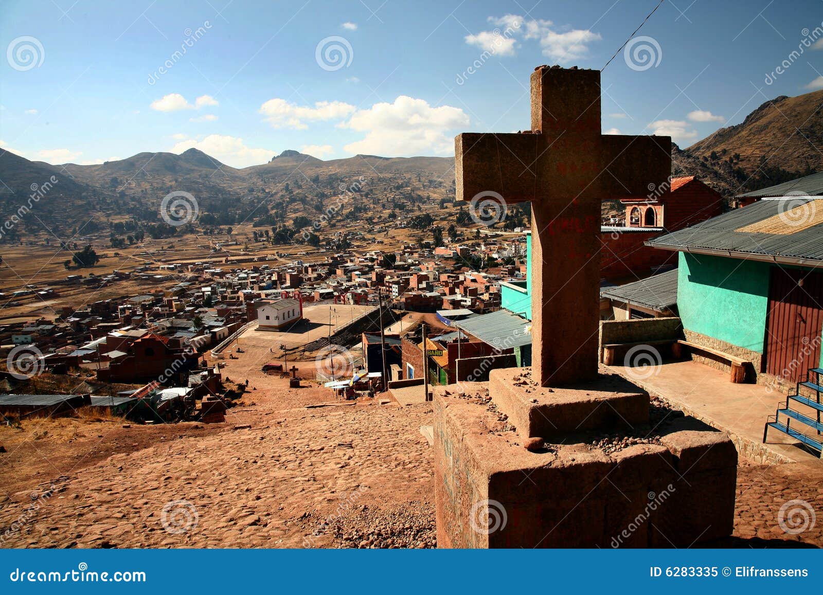 Cross in Copacabana, Bolivia Stock Image - Image of crosses, latin: 6283335