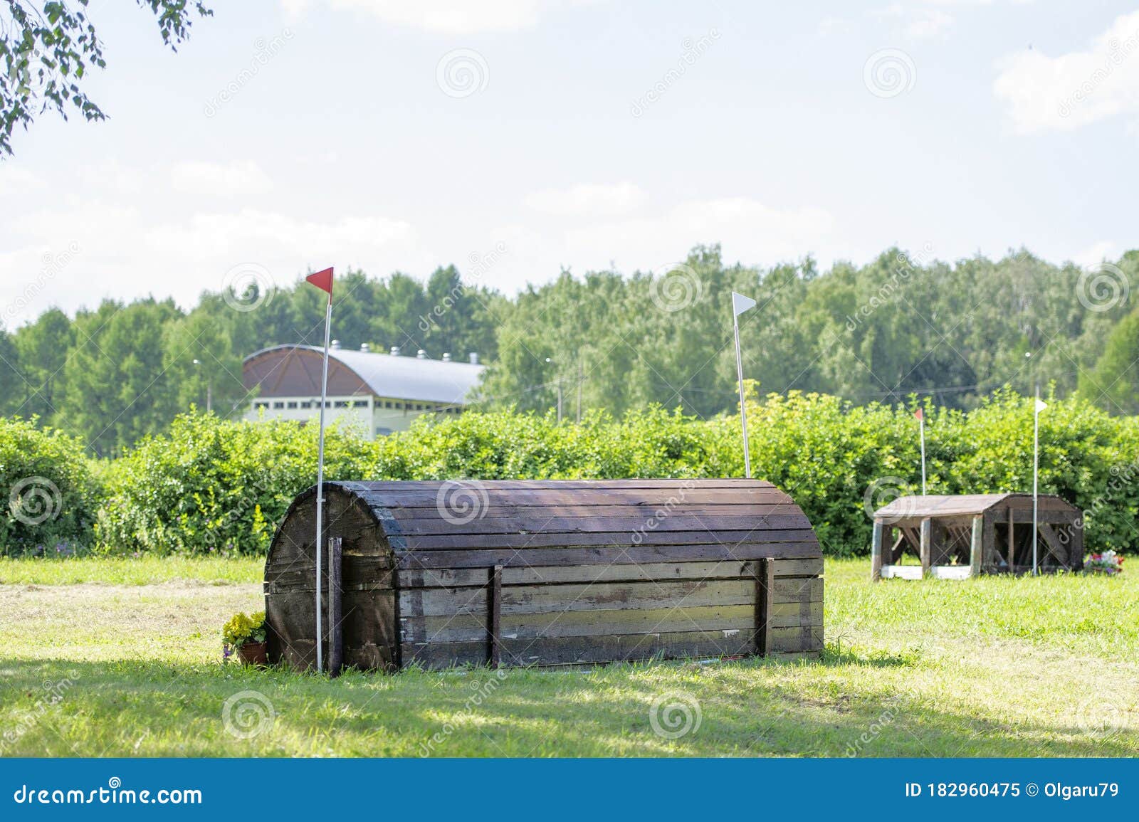 A Cross-country a Fences Obstacles in a Cross Country Event Stock Image ...