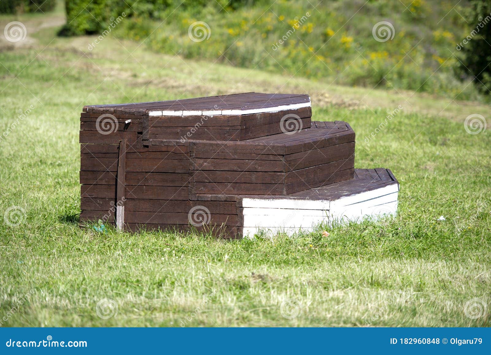 A Cross-country a Fences Obstacles in a Cross Country Event Stock Photo ...