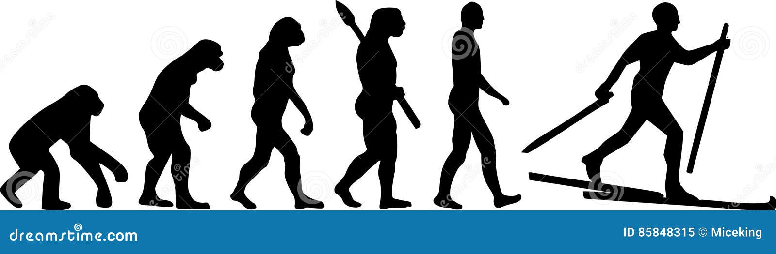 Cross Country Ski Evolution Stock Vector - Illustration of outdoor ...