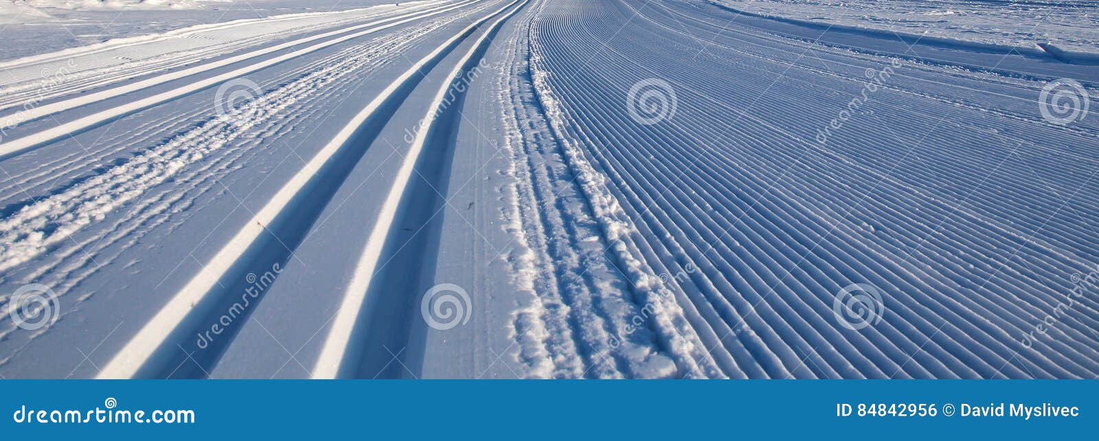 Cross country ski tracks stock photo. Image of level - 84842956