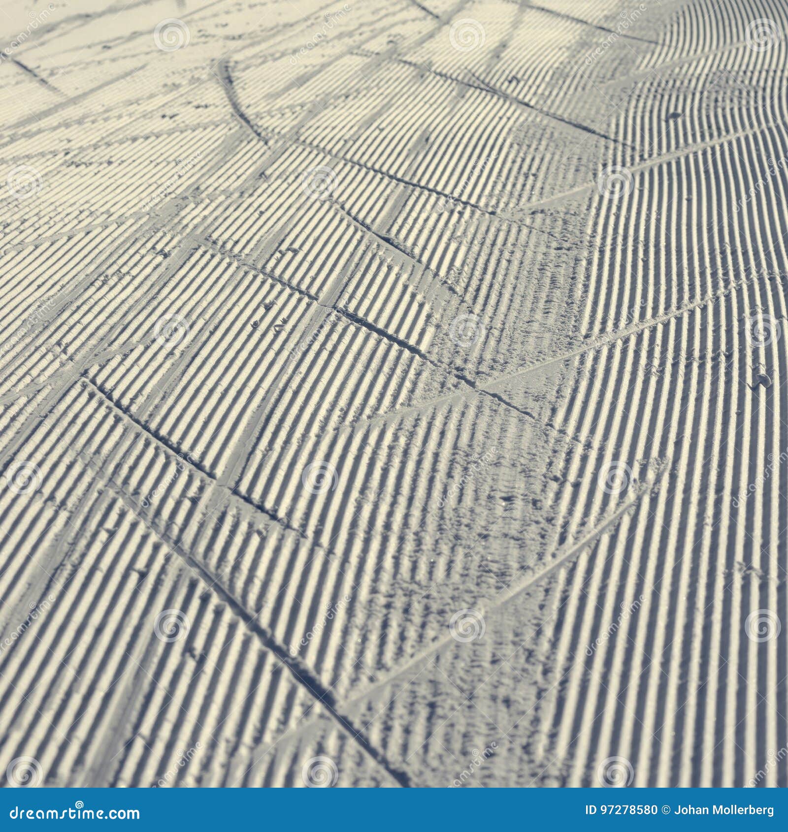 Cross-Country Skier Trace in Snow Stock Photo - Image of landscape ...