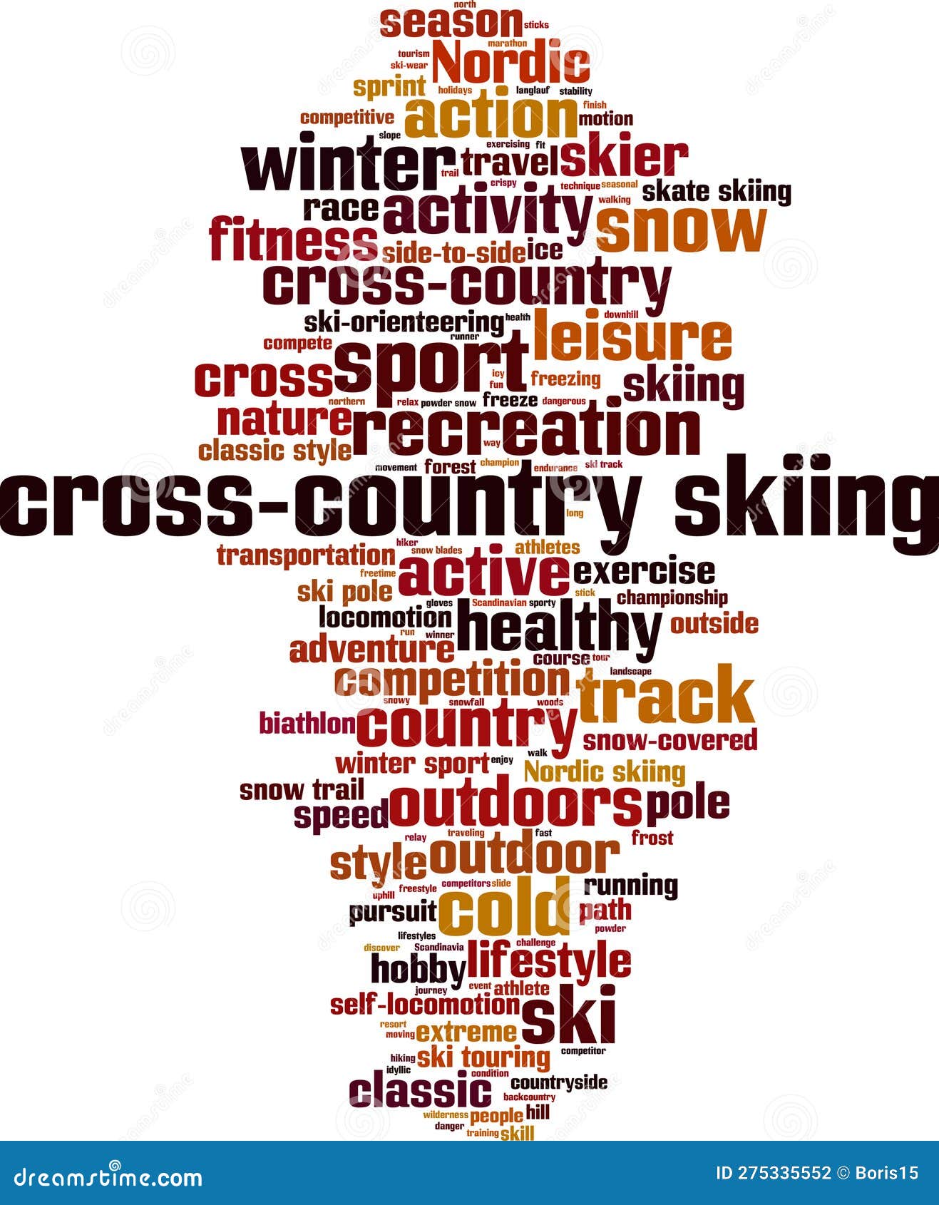 Cross-country Skiing Word Cloud Stock Vector - Illustration of ...
