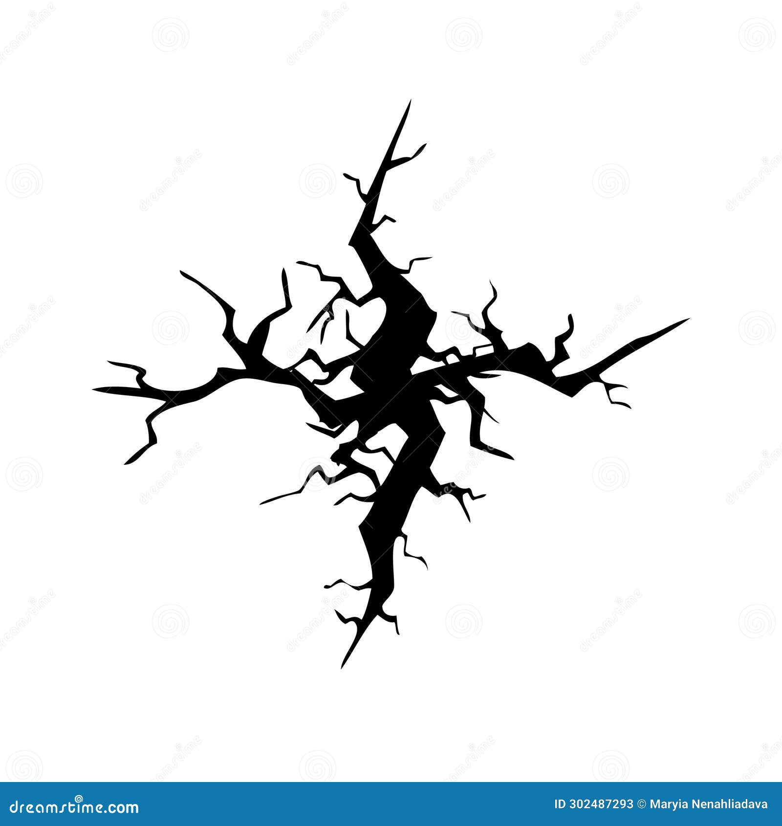A Cross of Crack. Hand Drawing. Not AI. Vector Illustration Stock ...