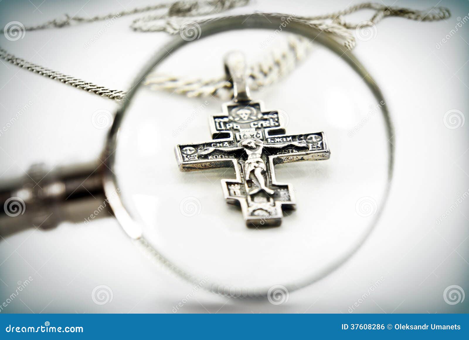 Cross-creed Analyzed with a Magnifying Glass Stock Photo - Image of ...