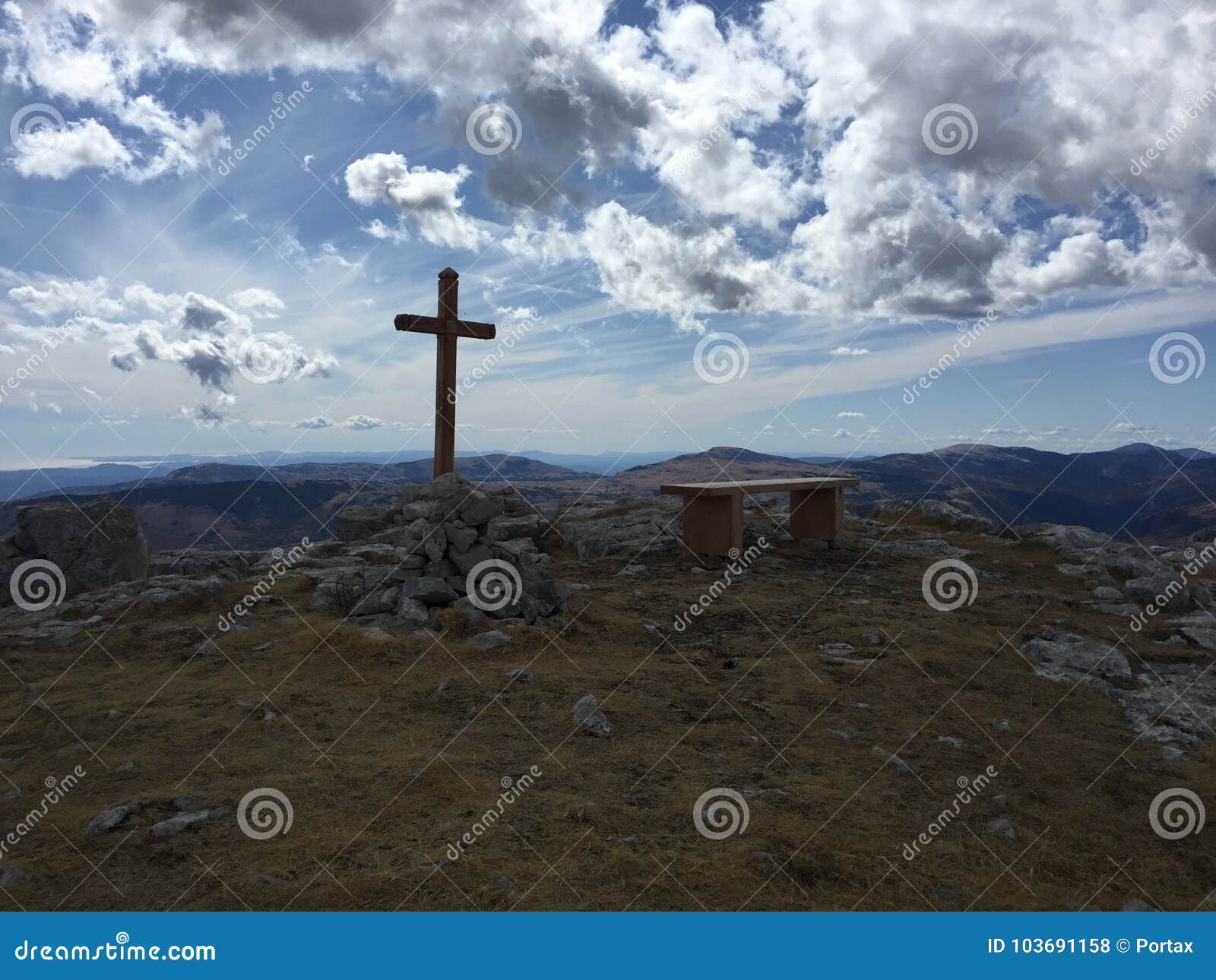 A Cross on the Crest of the Cheiron Stock Photo - Image of magnitudes ...