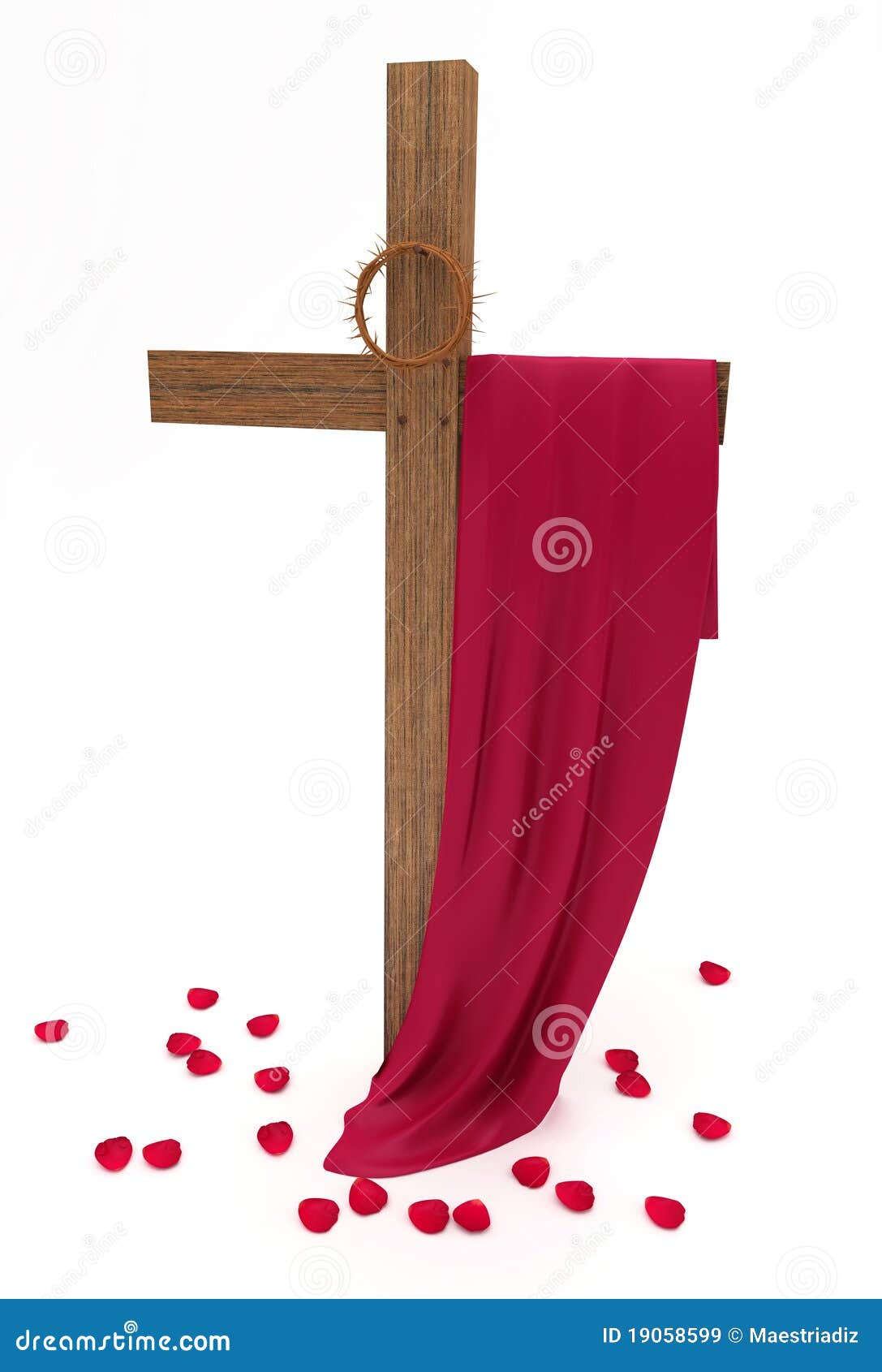 Cross, Crown of Thorns, the Cloth Stock Illustration - Illustration of ...