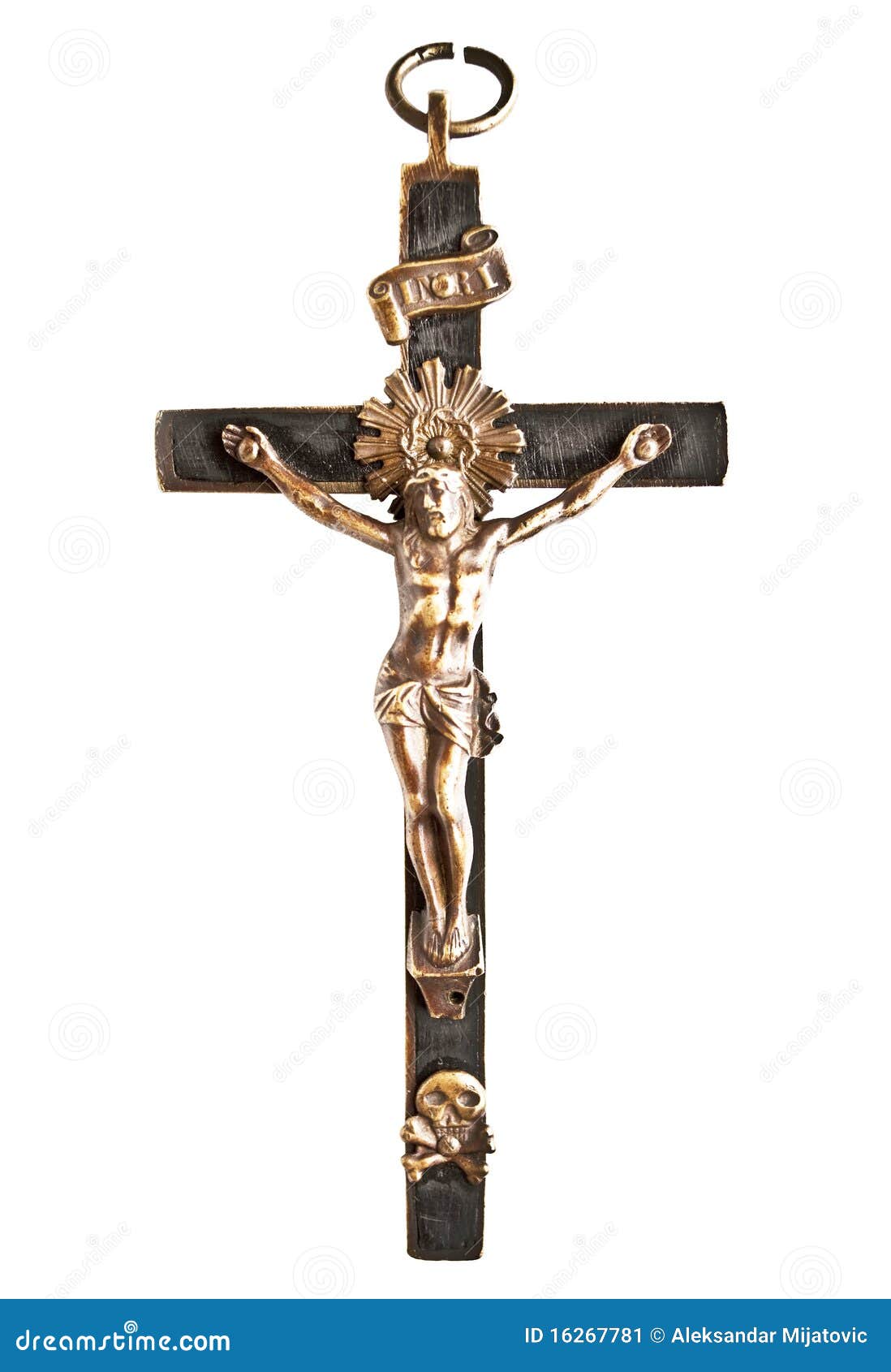 Crucified Jesus Statue In The Cemetery. Royalty-Free Stock Image ...