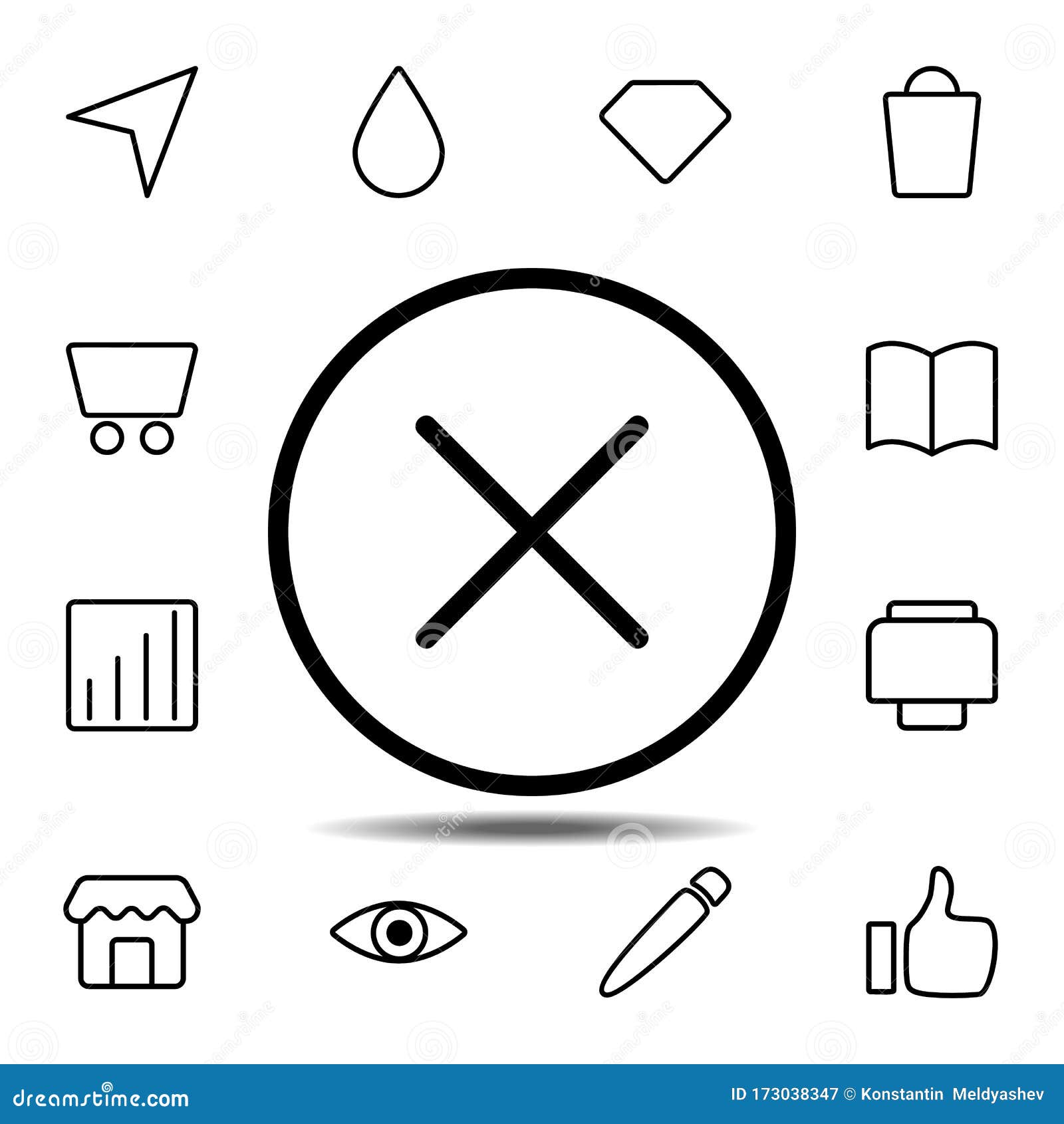 Cross, Delete Icon. Simple Thin Line, Outline Vector Element of Minimalistic, Web Icons Set for ...