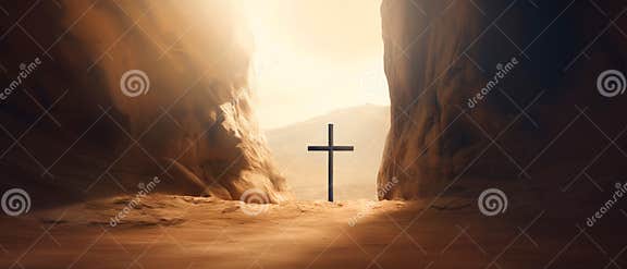 Cross in the desert stock illustration. Illustration of crucifix ...