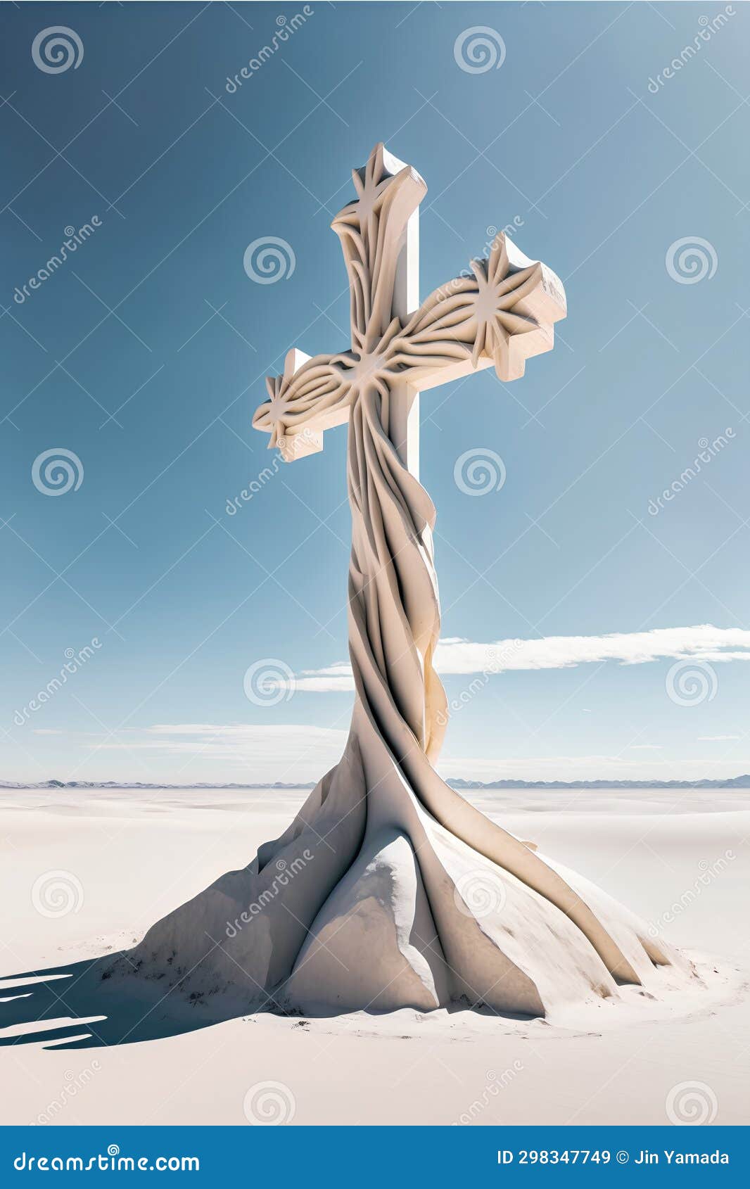 Cross in the Desert. 3d Render. Computer Generated Image Stock ...