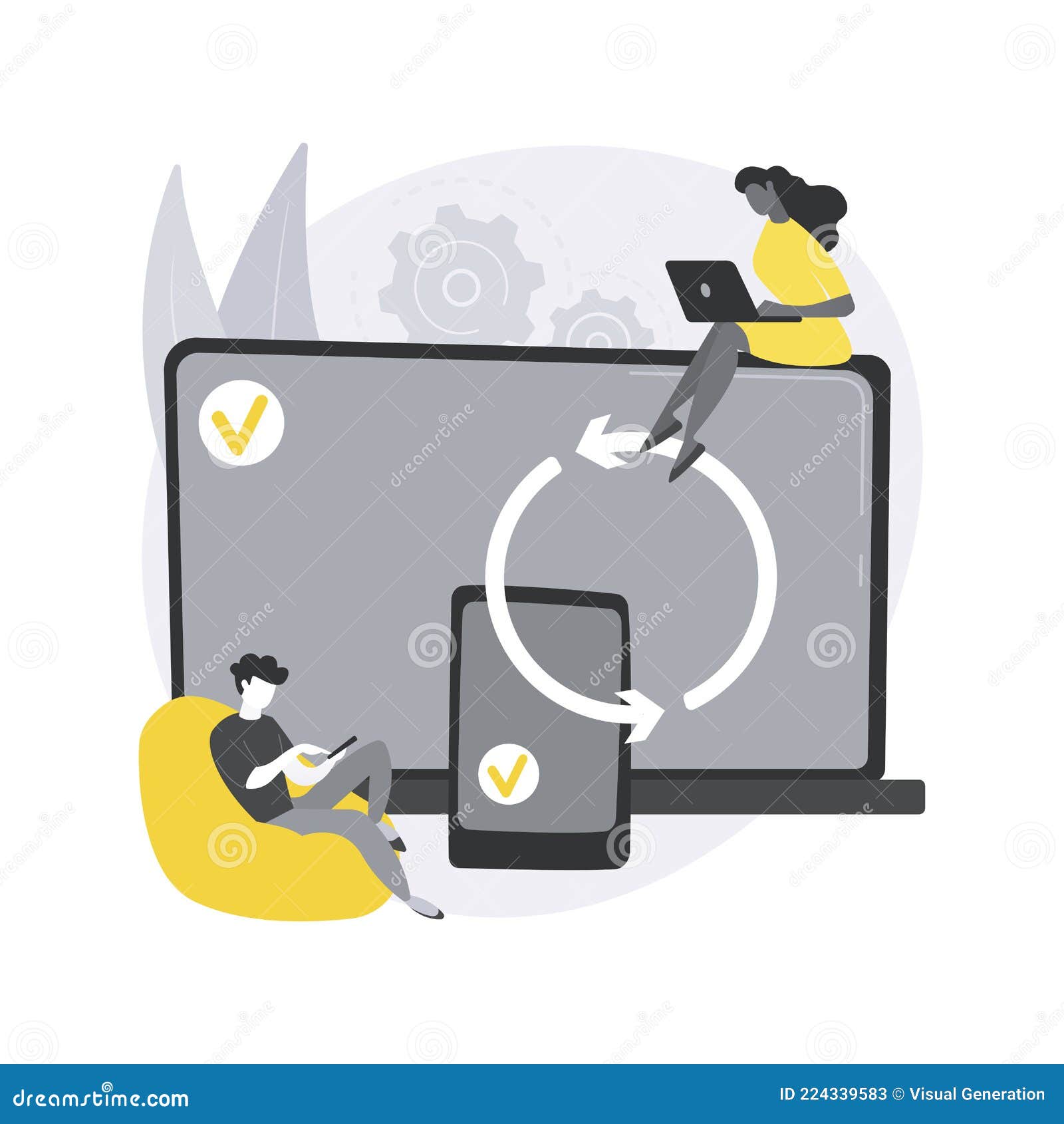 Cross-device Syncing Abstract Concept Vector Illustration. Stock Vector ...