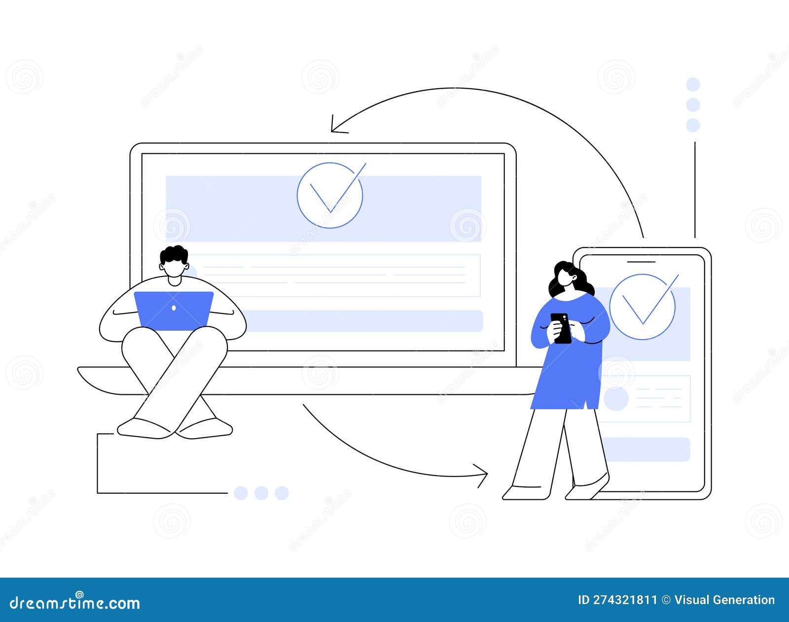 Cross-device Syncing Abstract Concept Vector Illustration. Stock Vector - Illustration of mobile ...
