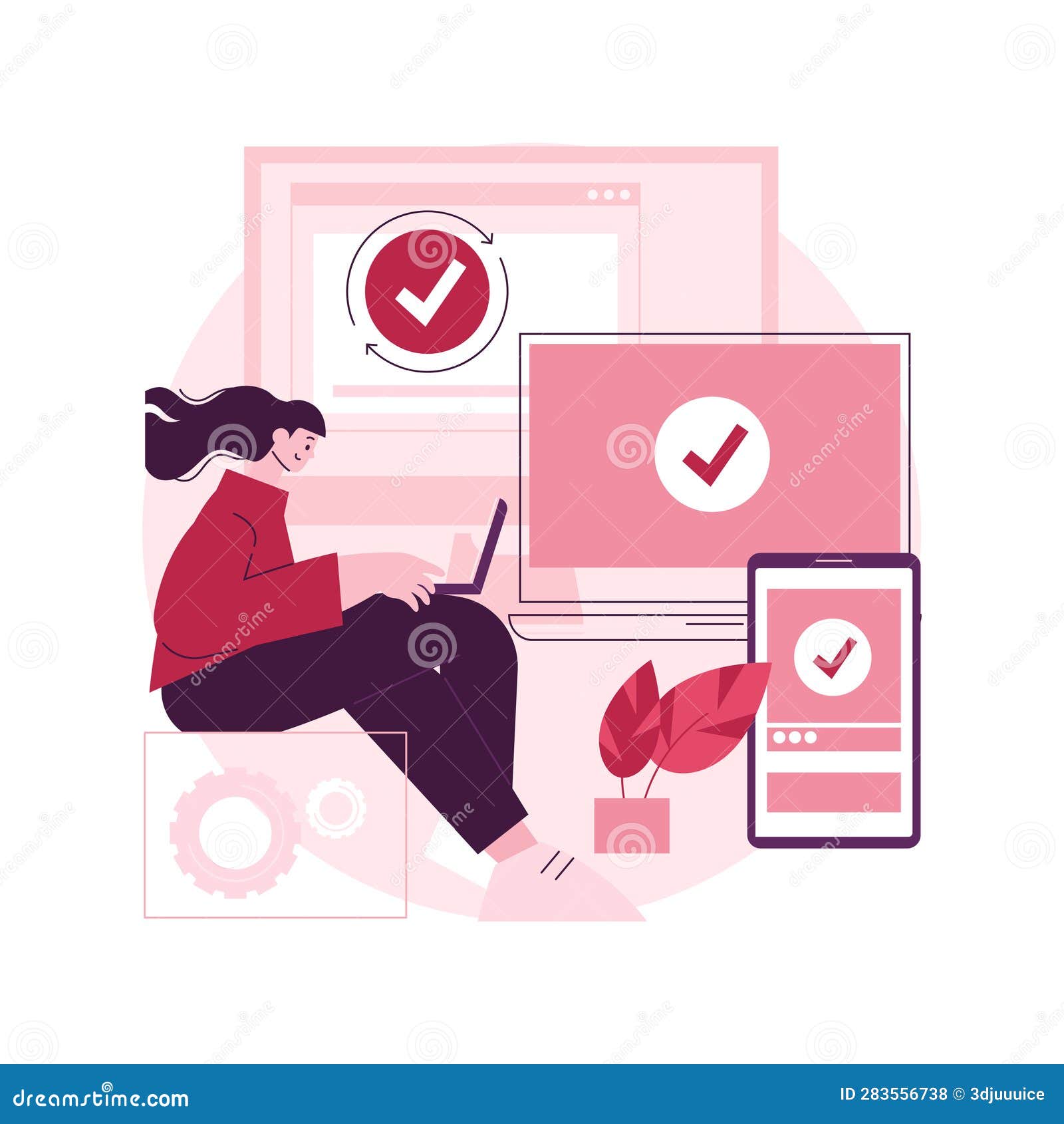 Cross-device Syncing Abstract Concept Vector Illustration. Stock Vector ...