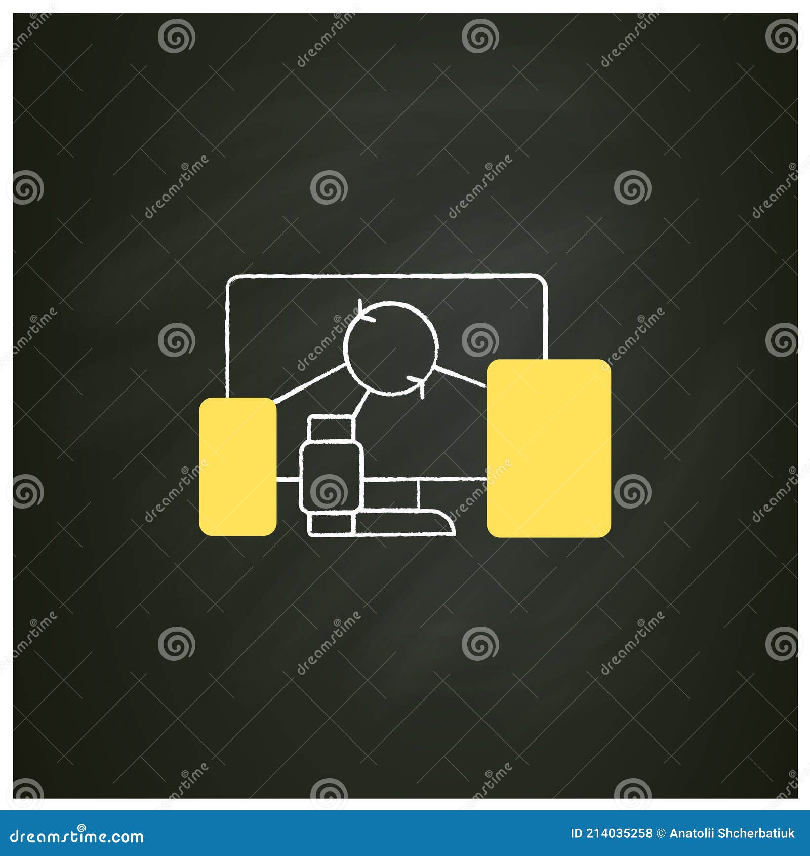 Cross Device Syncing Chalk Icon Stock Vector - Illustration of display ...