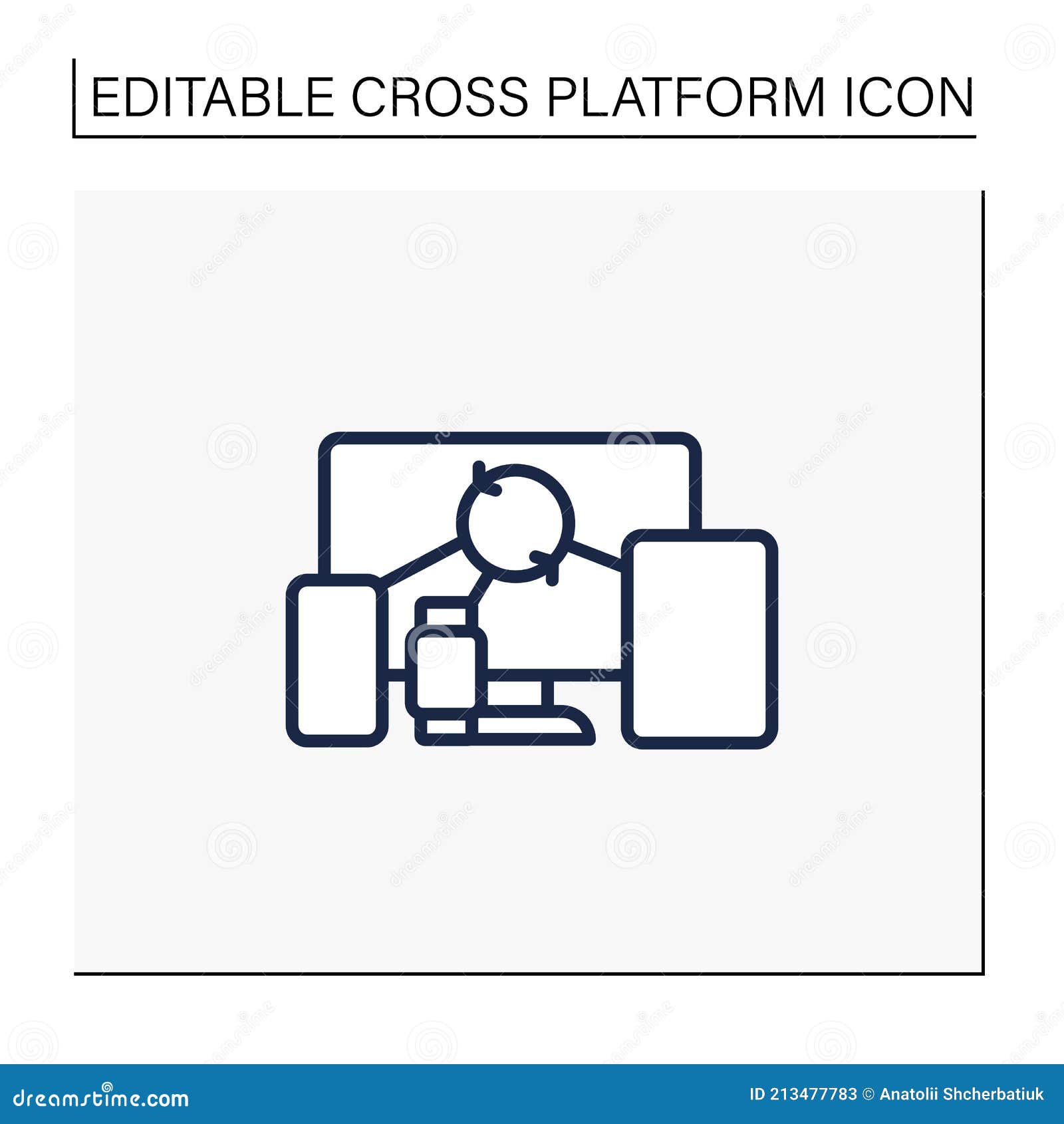 Cross Device Syncing Line Icon Stock Vector - Illustration of cross ...