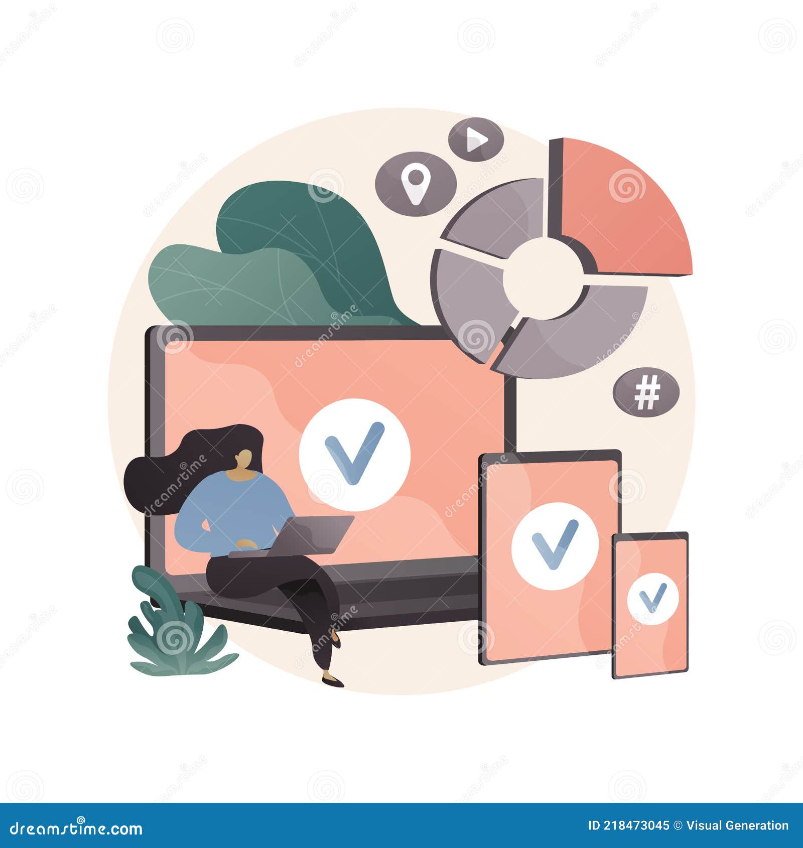 Cross-device Tracking Abstract Concept Vector Illustration. Stock ...