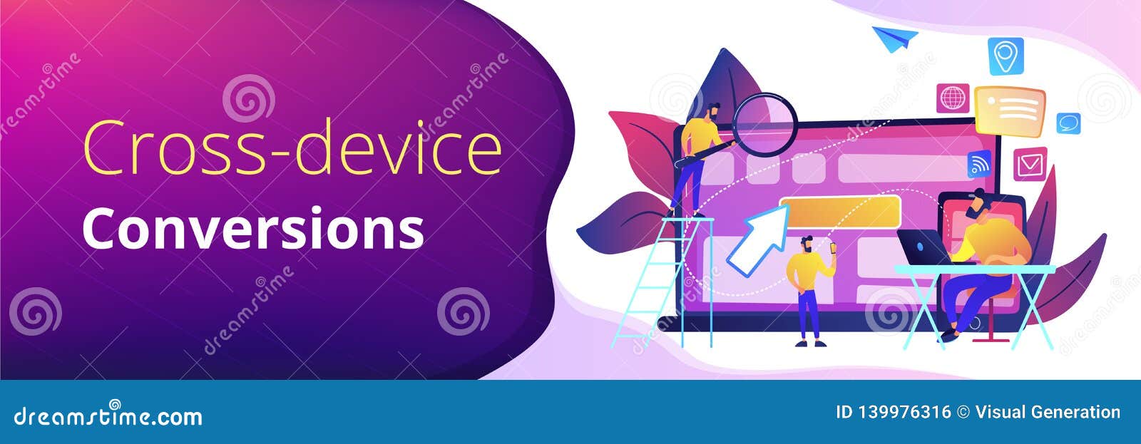 Cross-device Tracking Concept Banner Header. Stock Vector ...