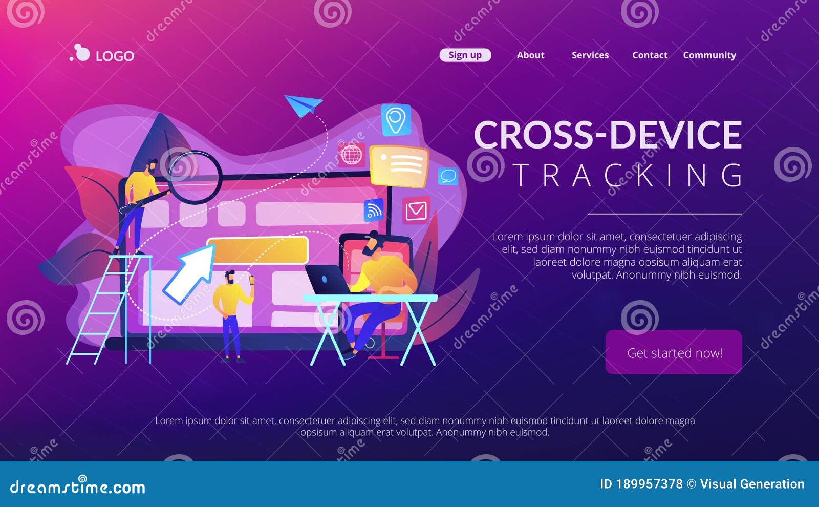 Cross-device Tracking Concept Landing Page. Stock Vector - Illustration ...