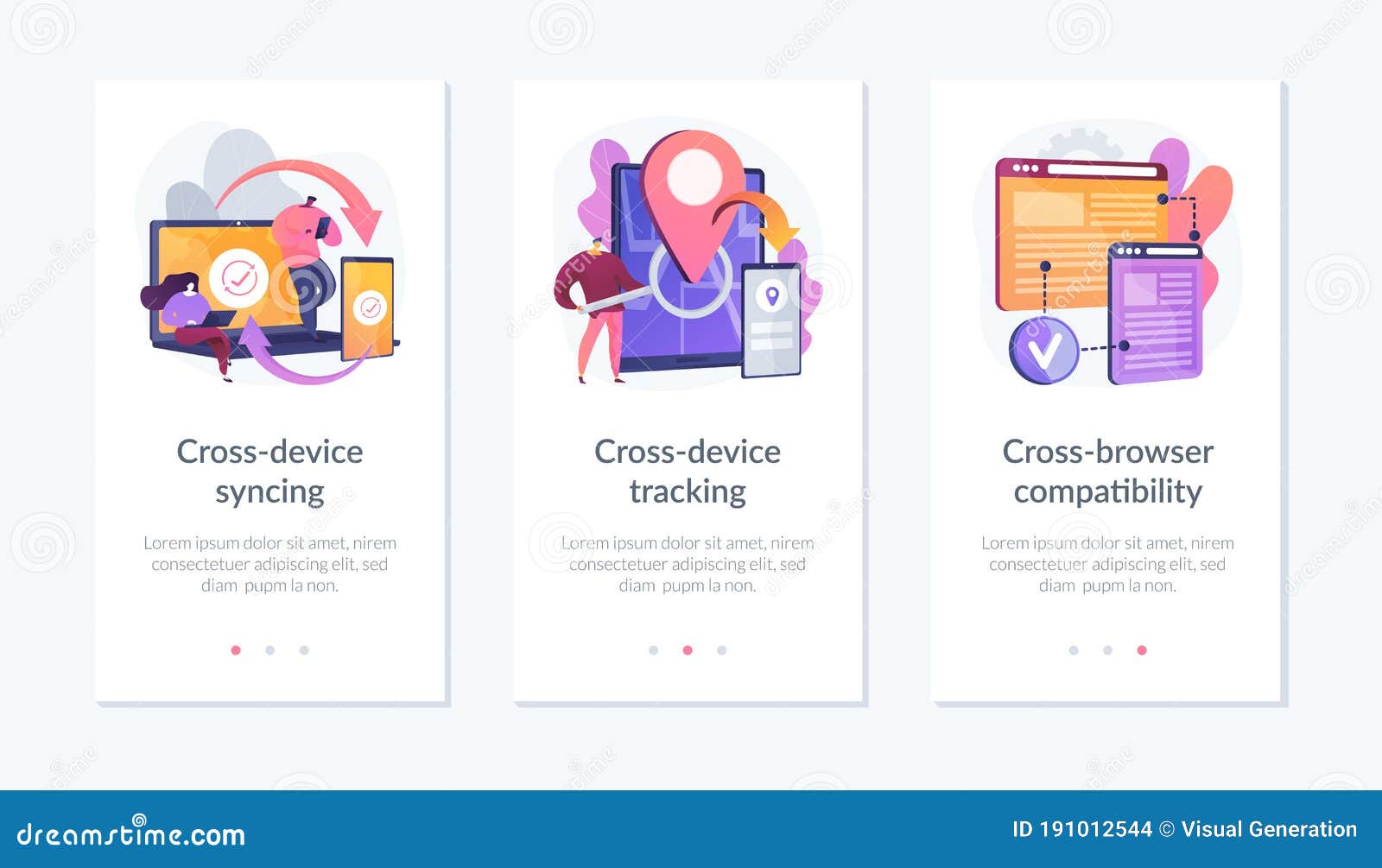 Cross-device Using and Operation App Interface Template. Stock Vector ...